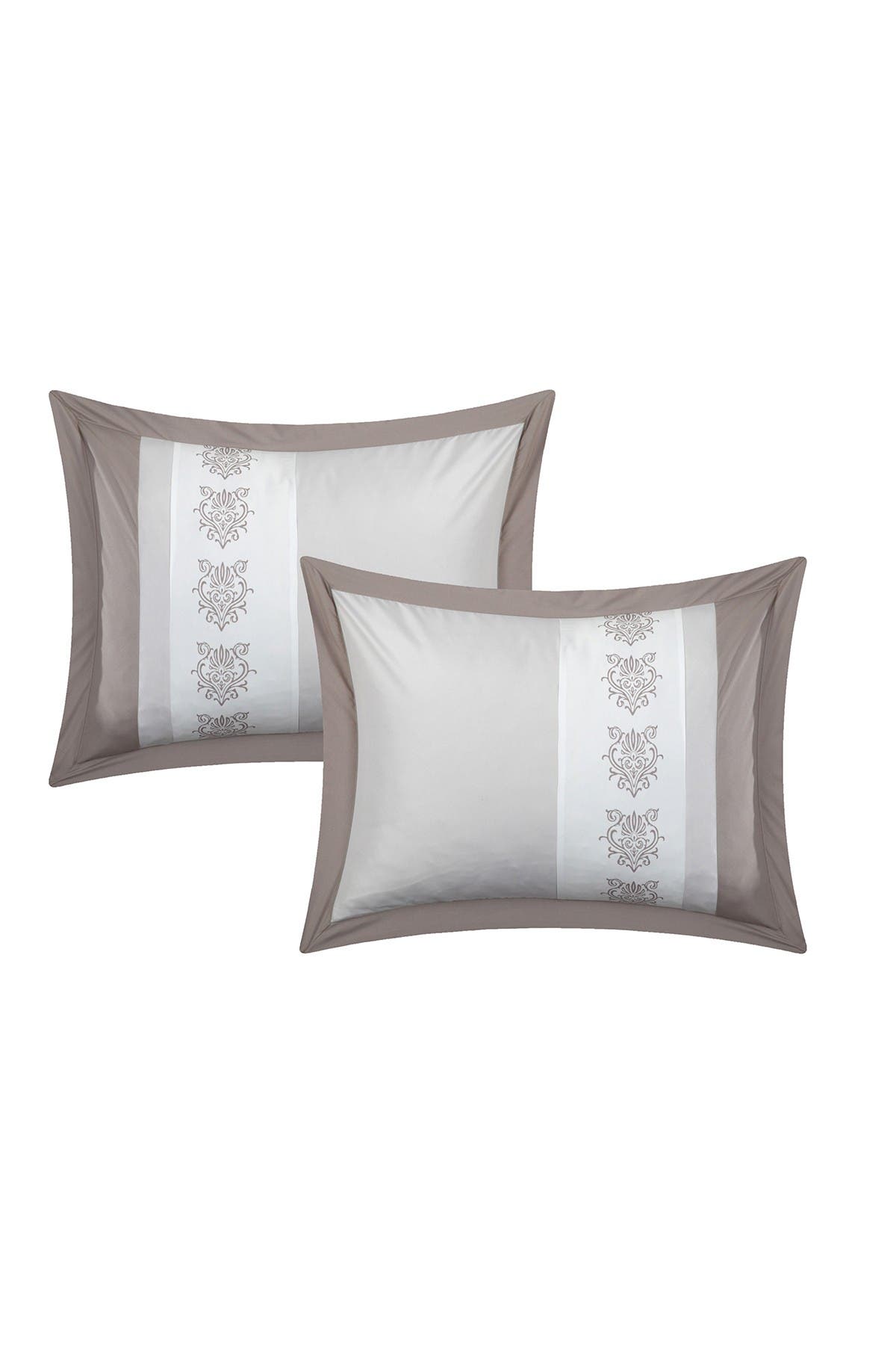 CHIC King Adam Pintuck Pieced Color Block Embroidery Comforter 10-Piece ...