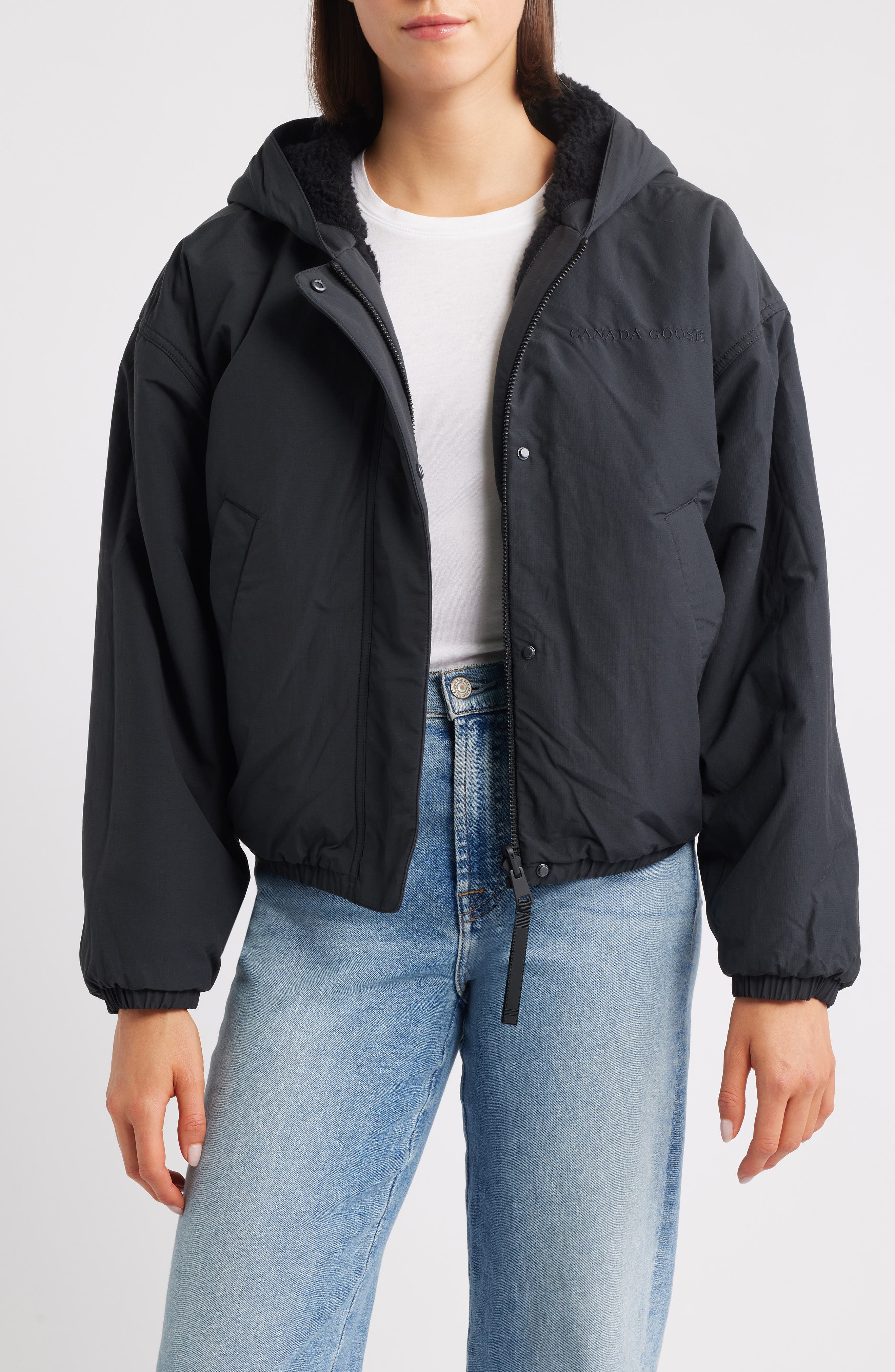 Canada Goose Alberini Reversible High Pile Fleece Bomber Jacket | Nordstrom