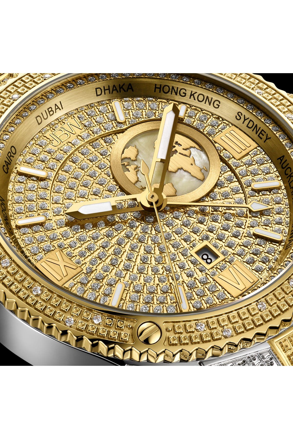JBW Jet Setter GMT Diamond Bracelet Watch, 46mm | Nordstromrack