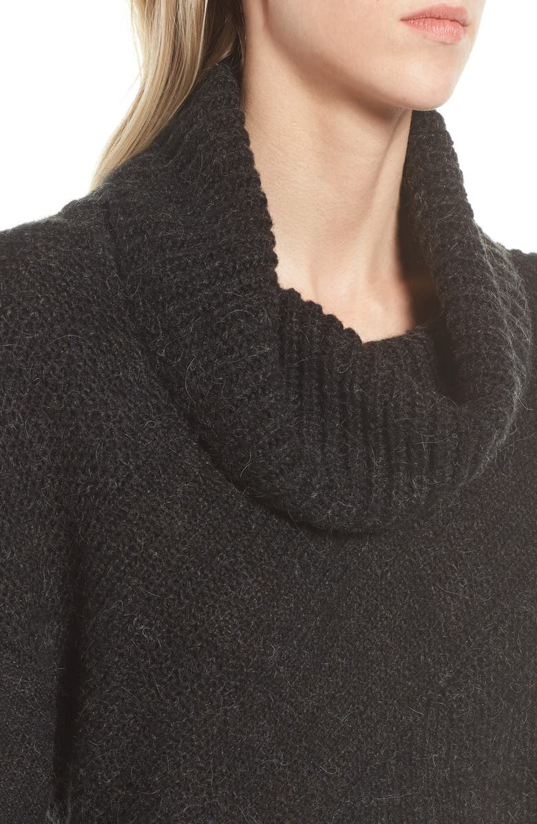 Caslon® Mix Stitch Funnel Neck Wool Blend Sweater | Nordstromrack