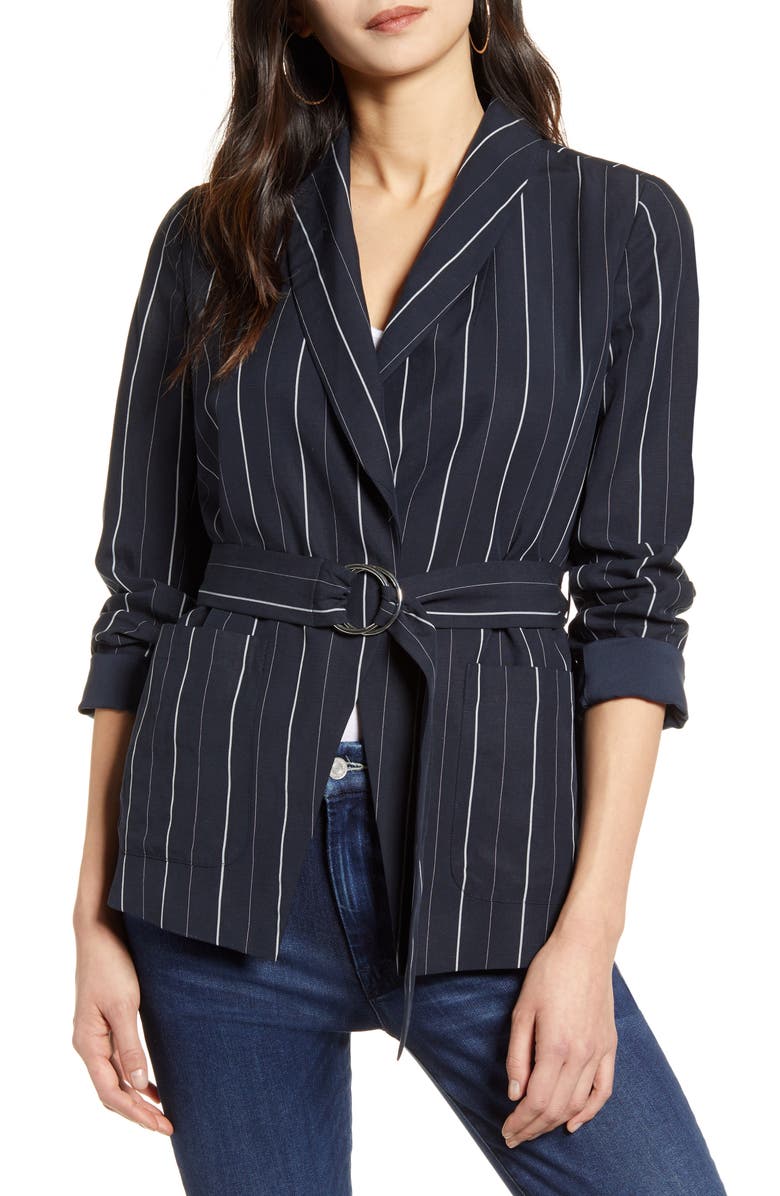 Chelsea28 Multistripe Tie Waist Jacket | Nordstromrack