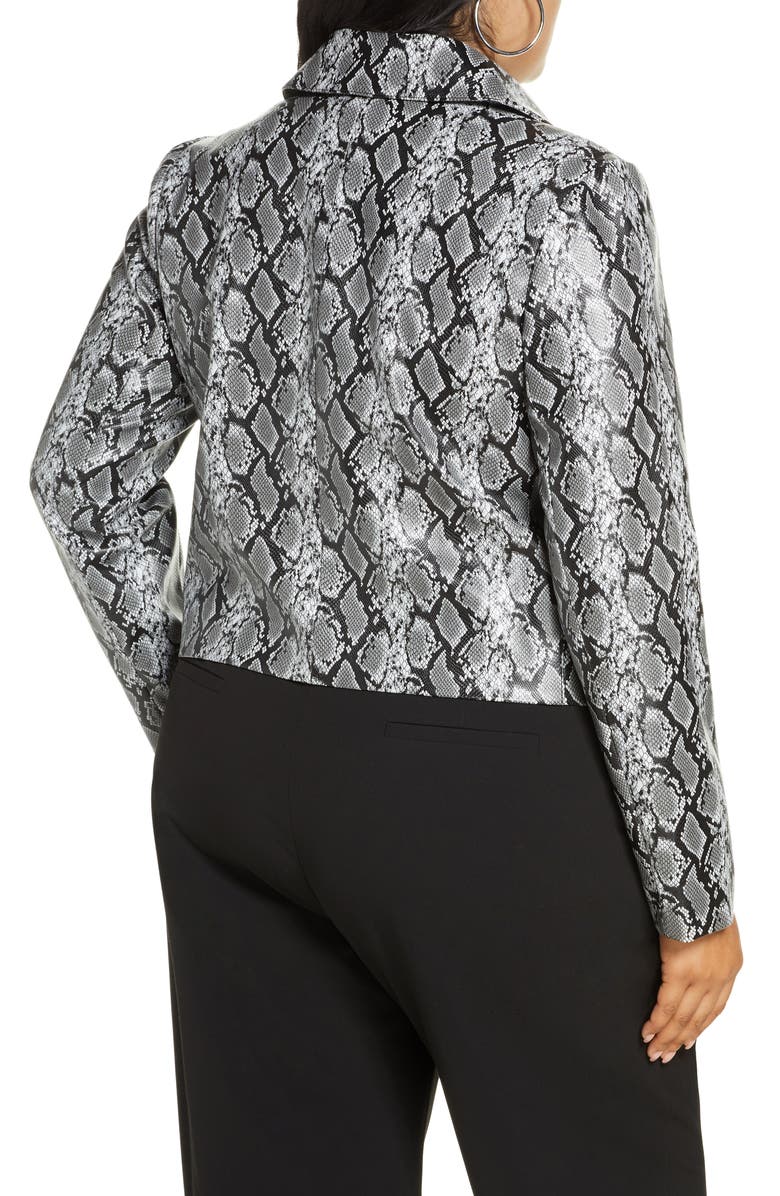 Halogen® Snakeskin Print Faux Leather Moto Jacket | Nordstrom