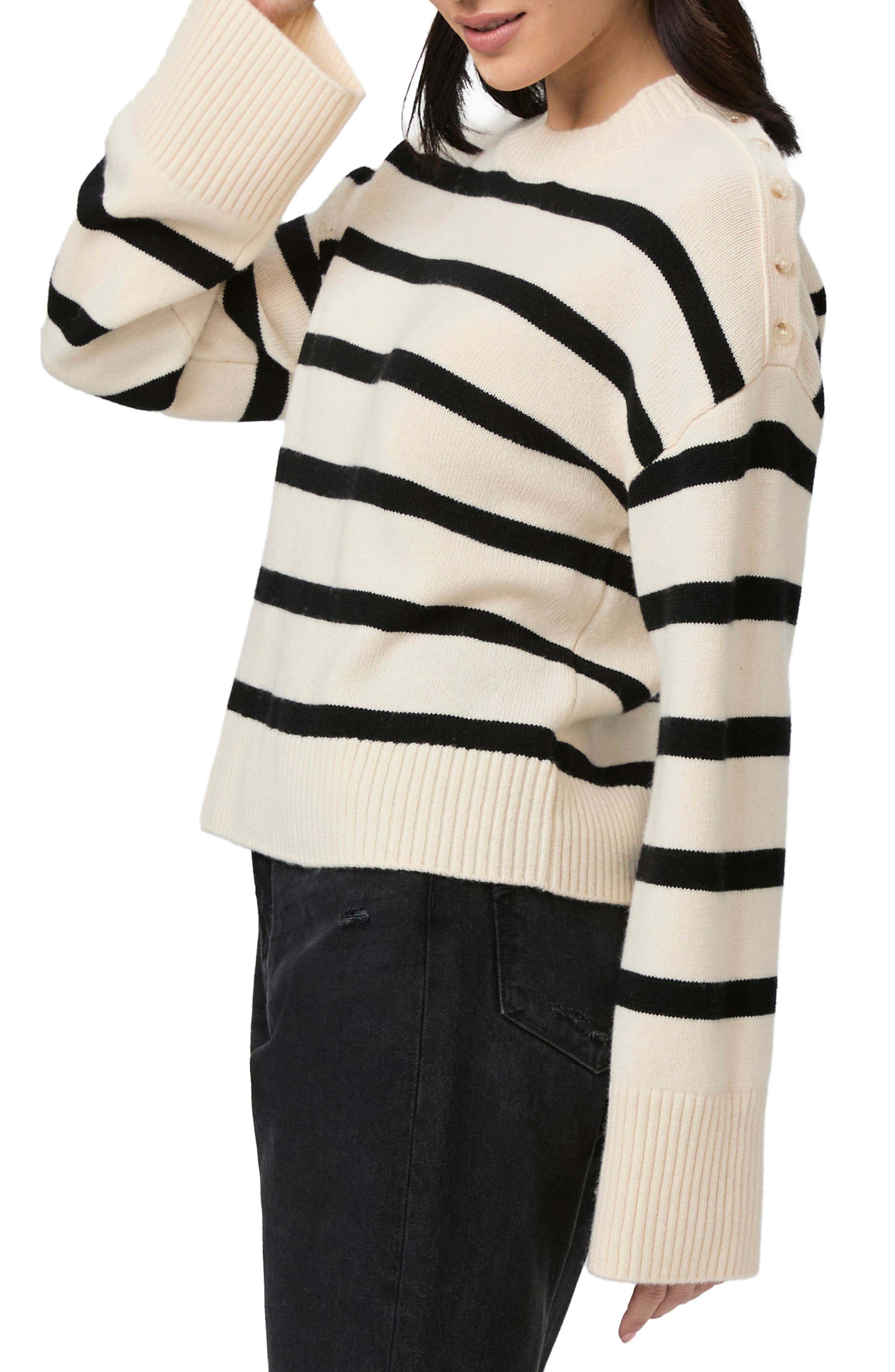 PAIGE Zofia Stripe Recycled Wool Blend Sweater | Nordstromrack