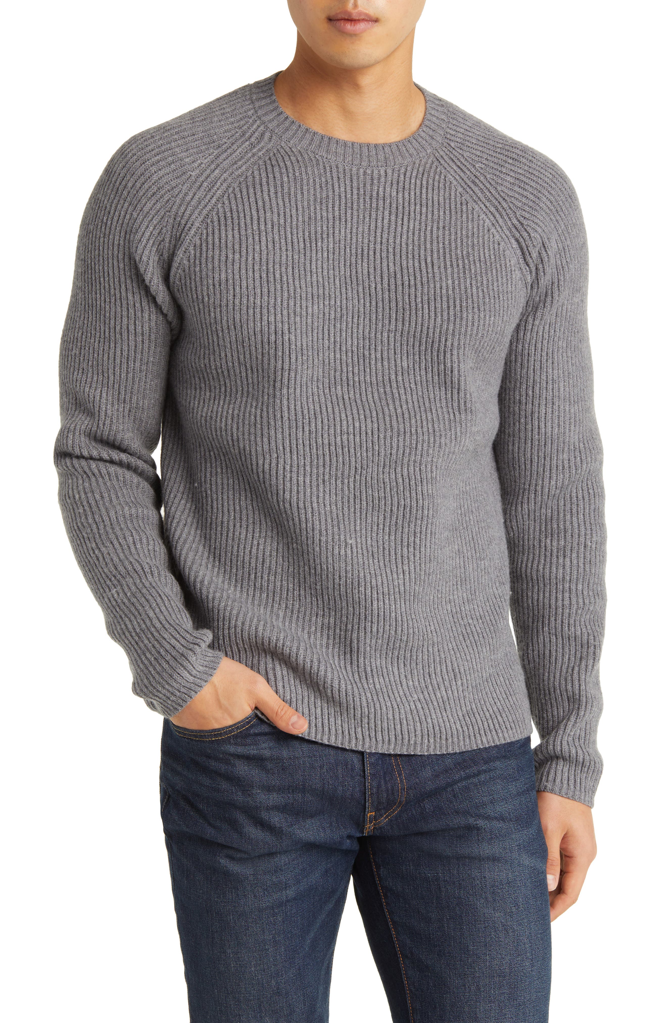 Schott NYC Ribbed Raglan Sleeve Wool Sweater | Nordstrom