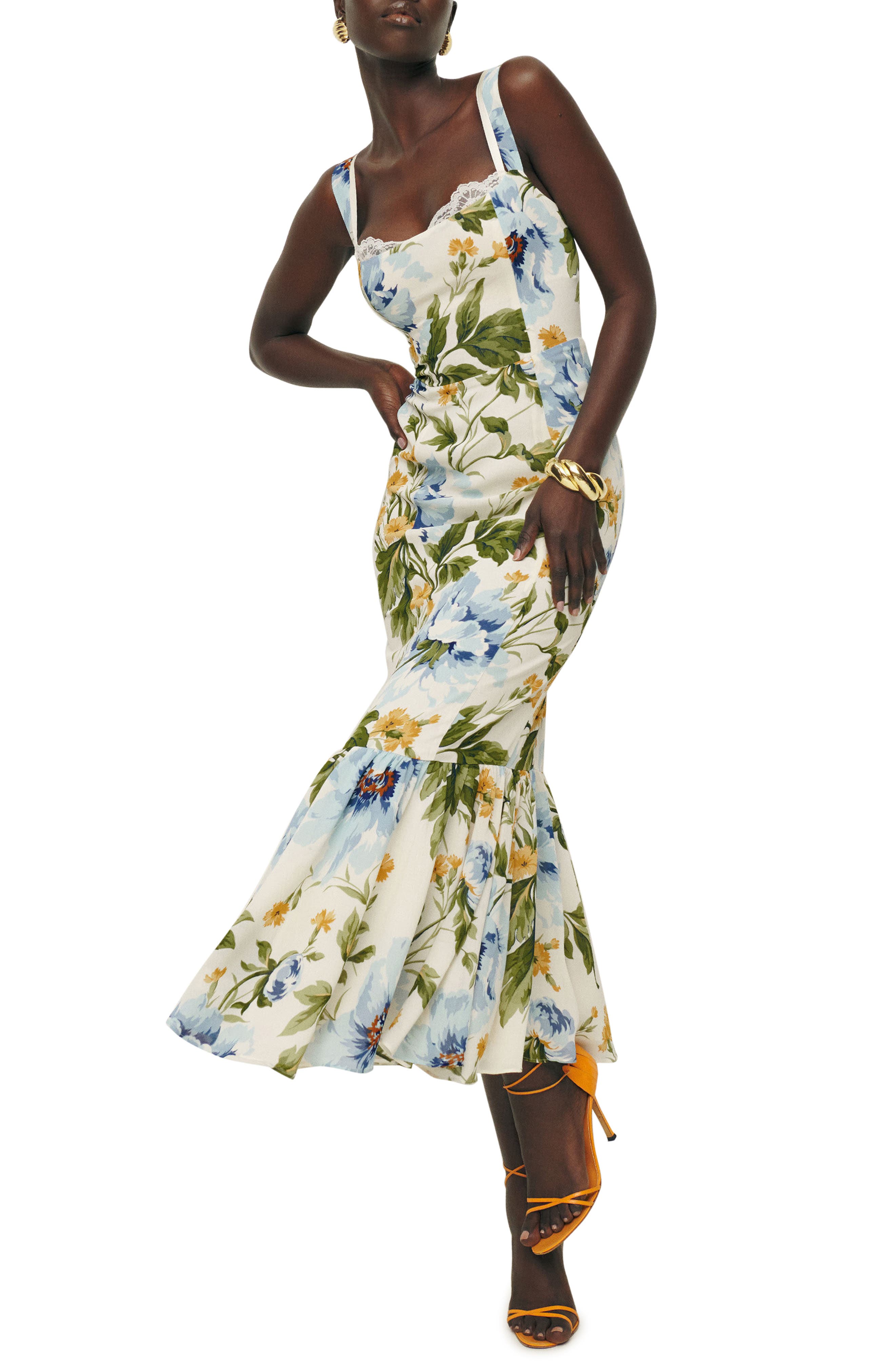 Reformation Irisa Floral Trumpet Dress | Nordstrom