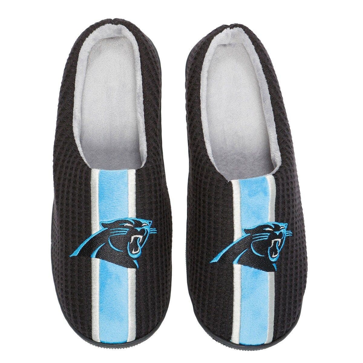 FOCO Men's FOCO Black Carolina Panthers Team Stripe Memory Foam Slide ...