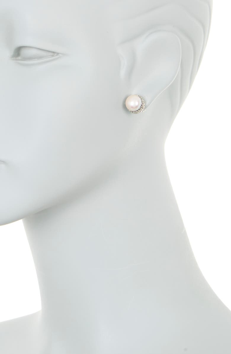 SAMUEL B. Sterling Silver Round 10-11mm Pearl Stud Earrings | Nordstromrack