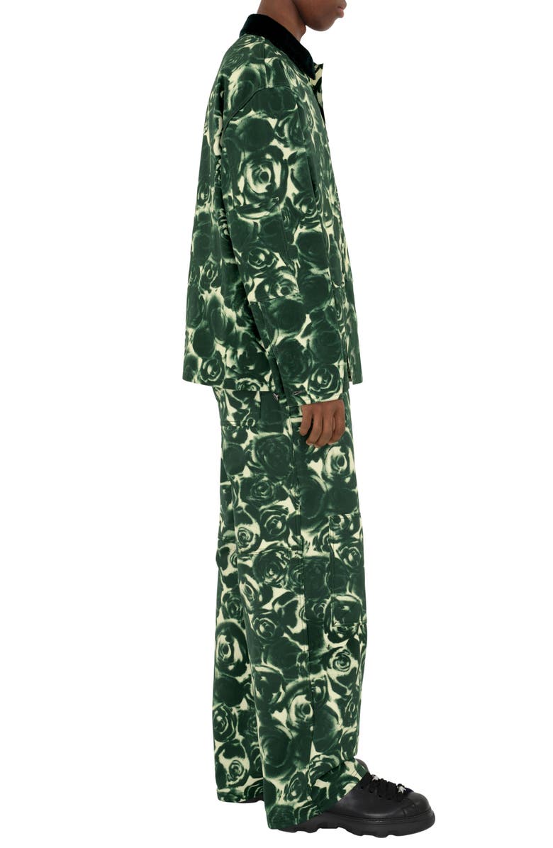 Burberry Floral Print Cotton Canvas Button-Up Overshirt | Nordstromrack