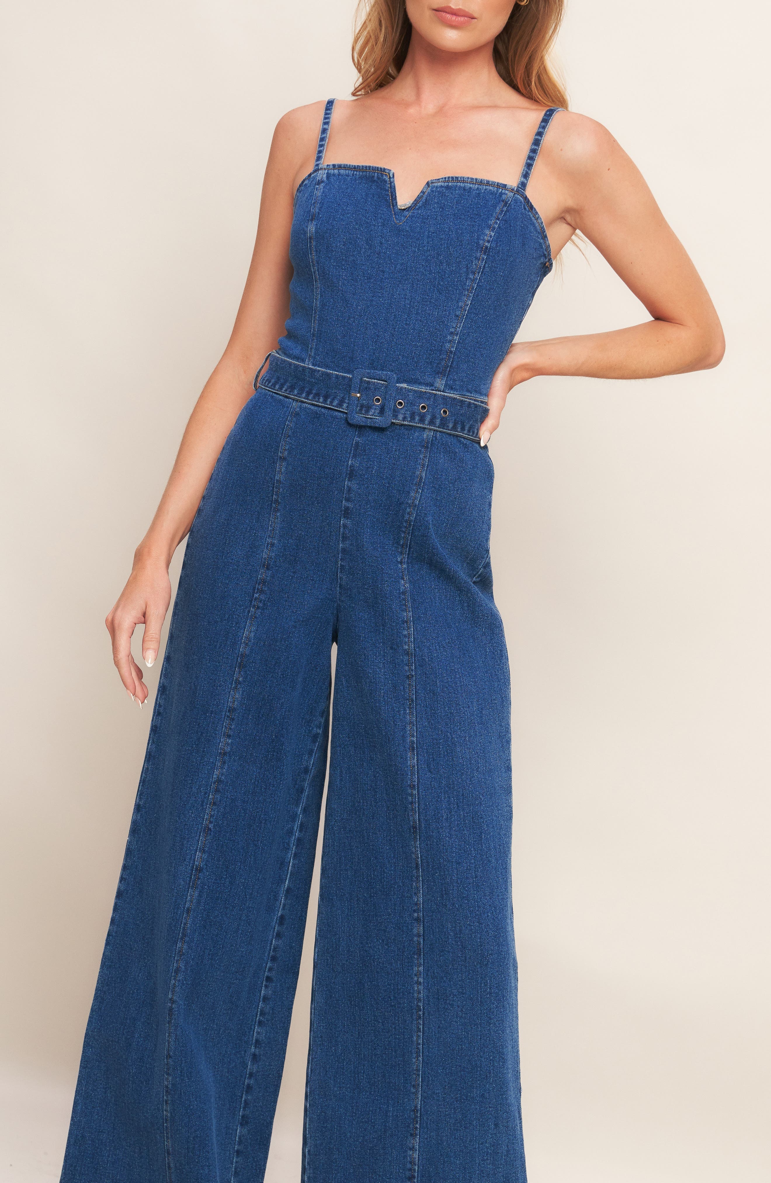 FLYING TOMATO Wide Leg Denim Jumpsuit | Nordstromrack