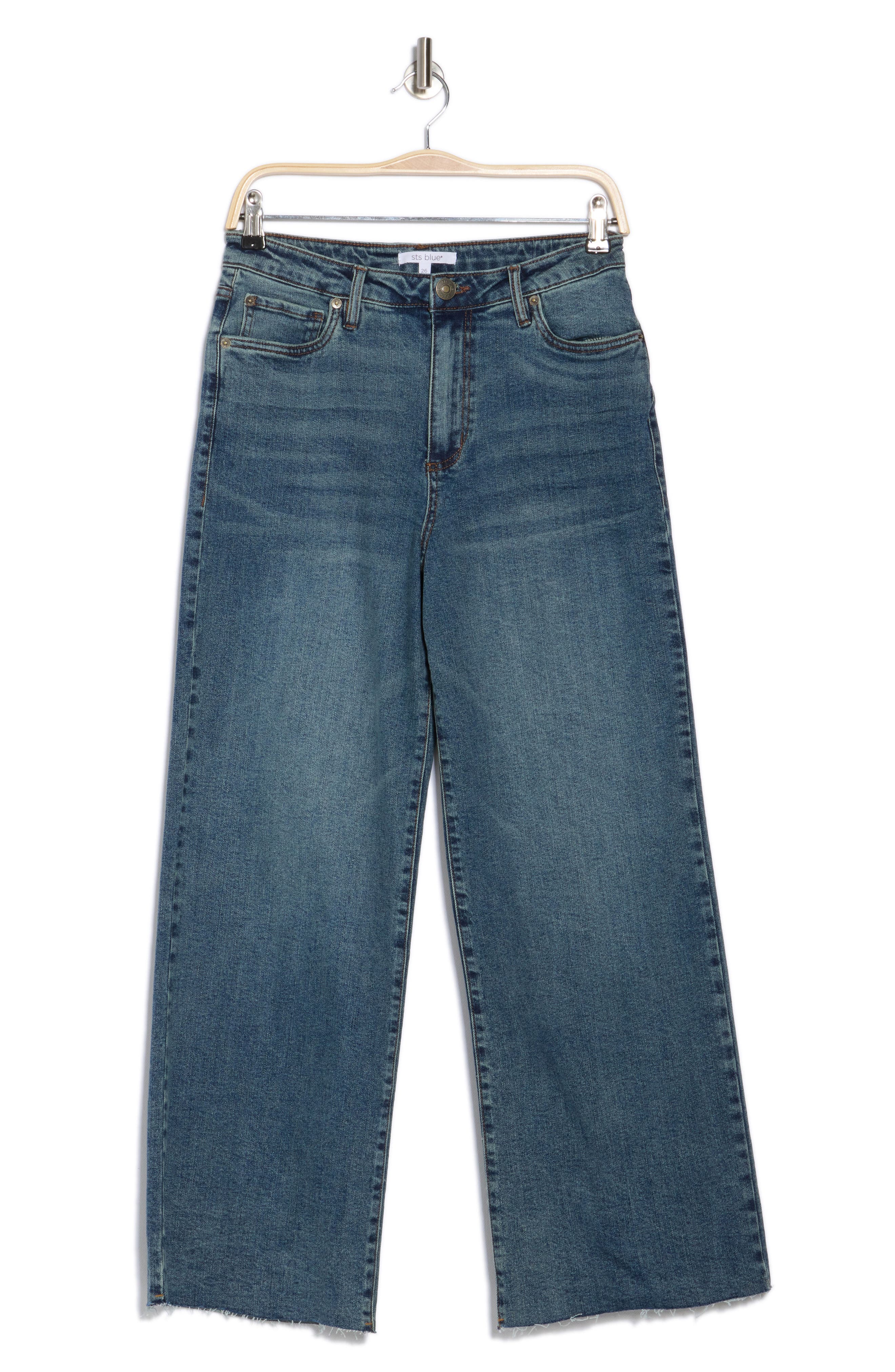 STS Blue Sabrina Raw Hem Ultra High Waist Wide Leg Jeans | Nordstromrack