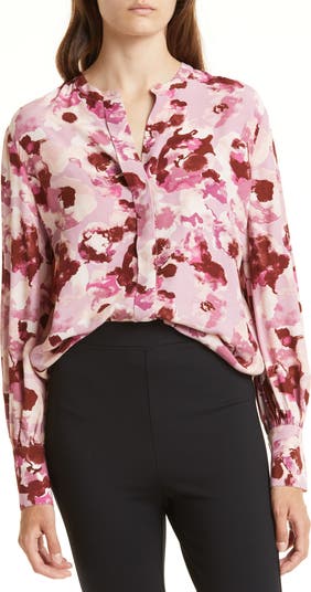 Nordstrom Signature Floral Covered Placket Top | Nordstromrack