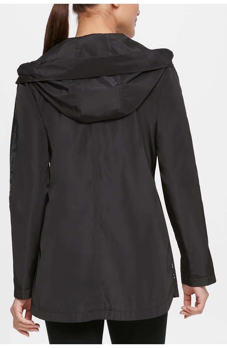 KARL LAGERFELD PARIS Monochromatic Logo Tape Windbreaker Jacket ...