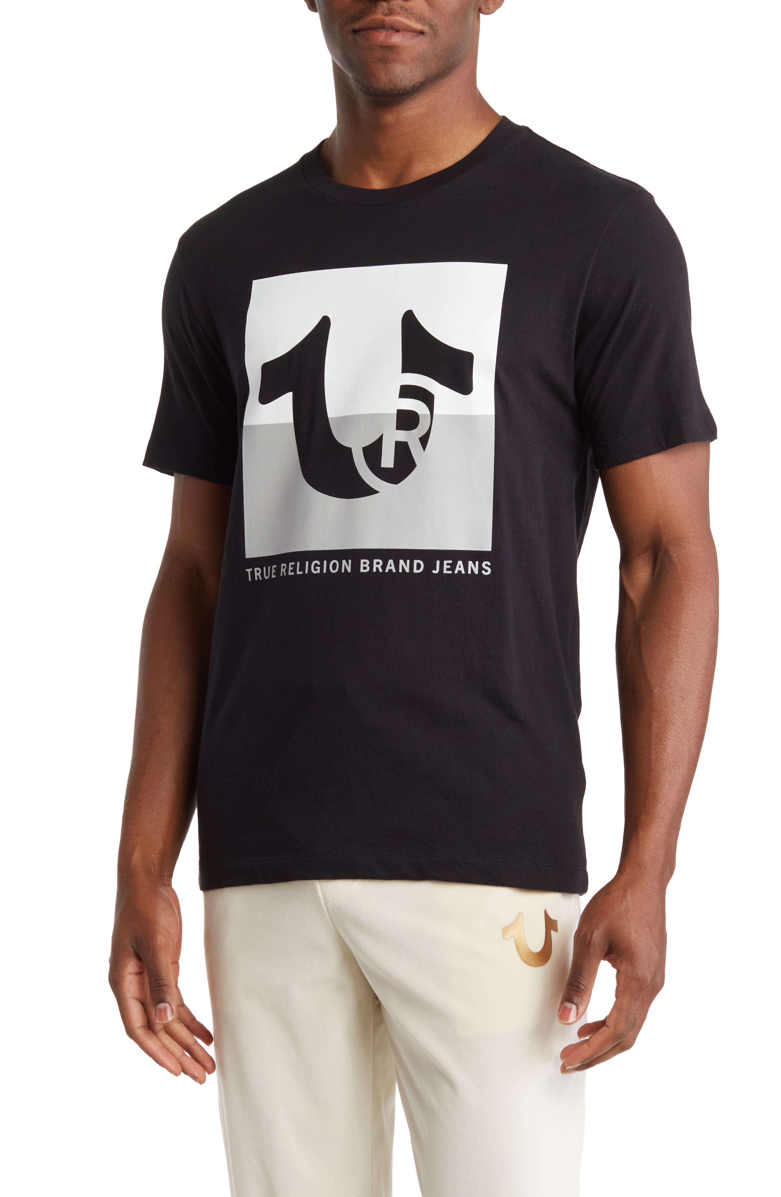 True Religion Brand Jeans Two Tone Box Logo Graphic Tee | Nordstromrack