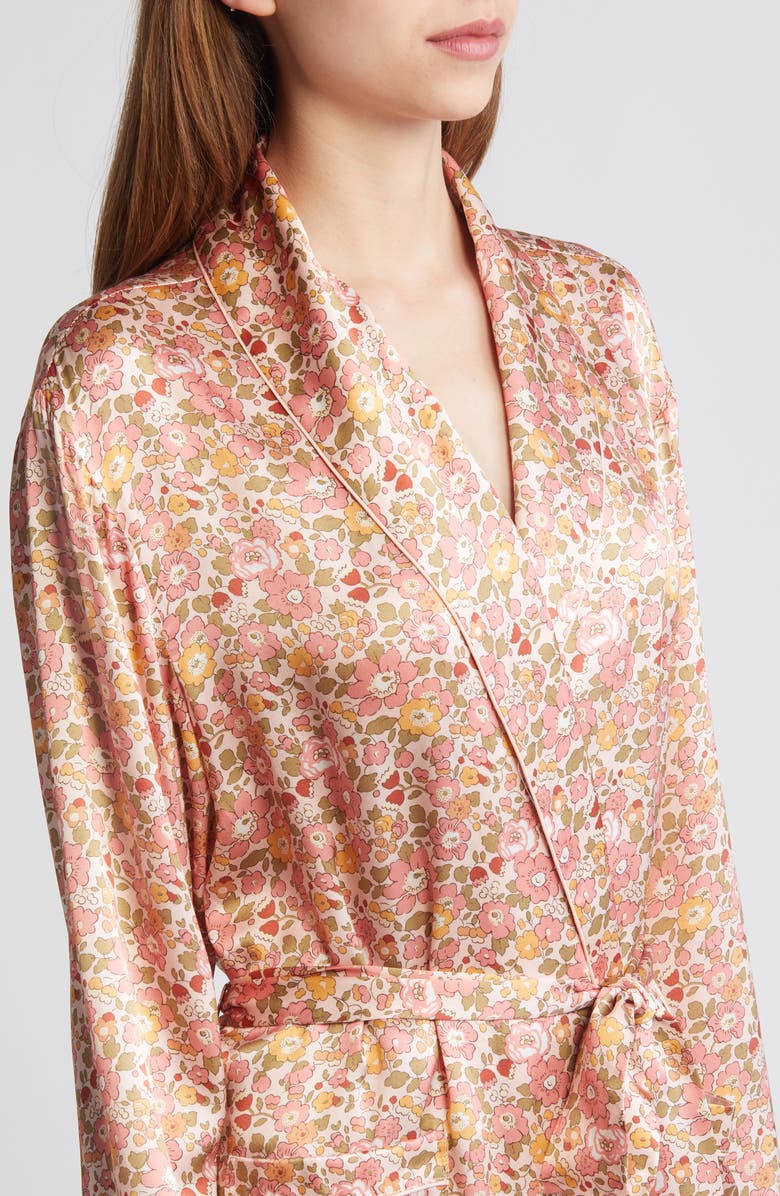 Liberty London Classic Floral Silk Satin Robe | Nordstromrack