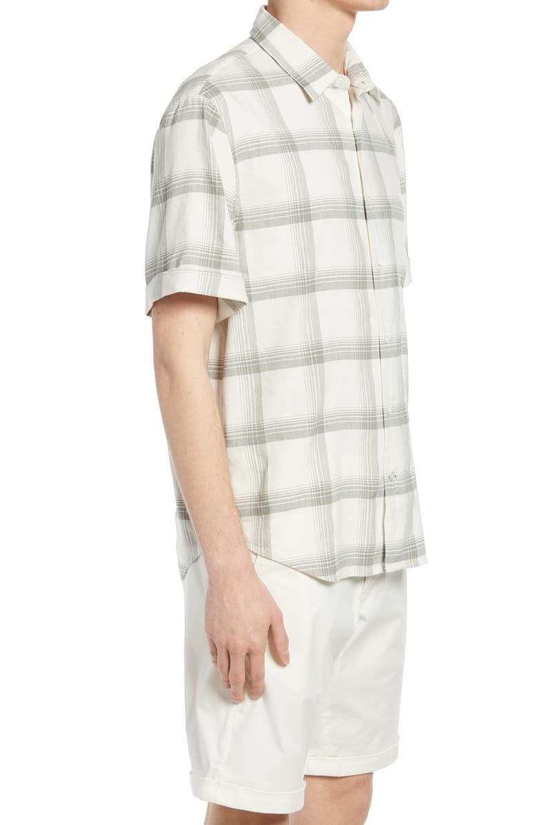 Club Monaco Roll Cuff Short Sleeve Linen Blend Button-Up Shirt ...