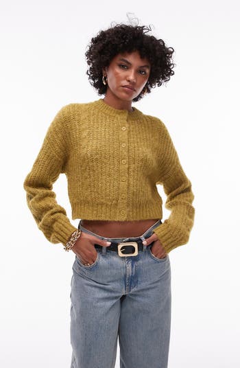 Topshop Cable Crop Cardigan | Nordstromrack