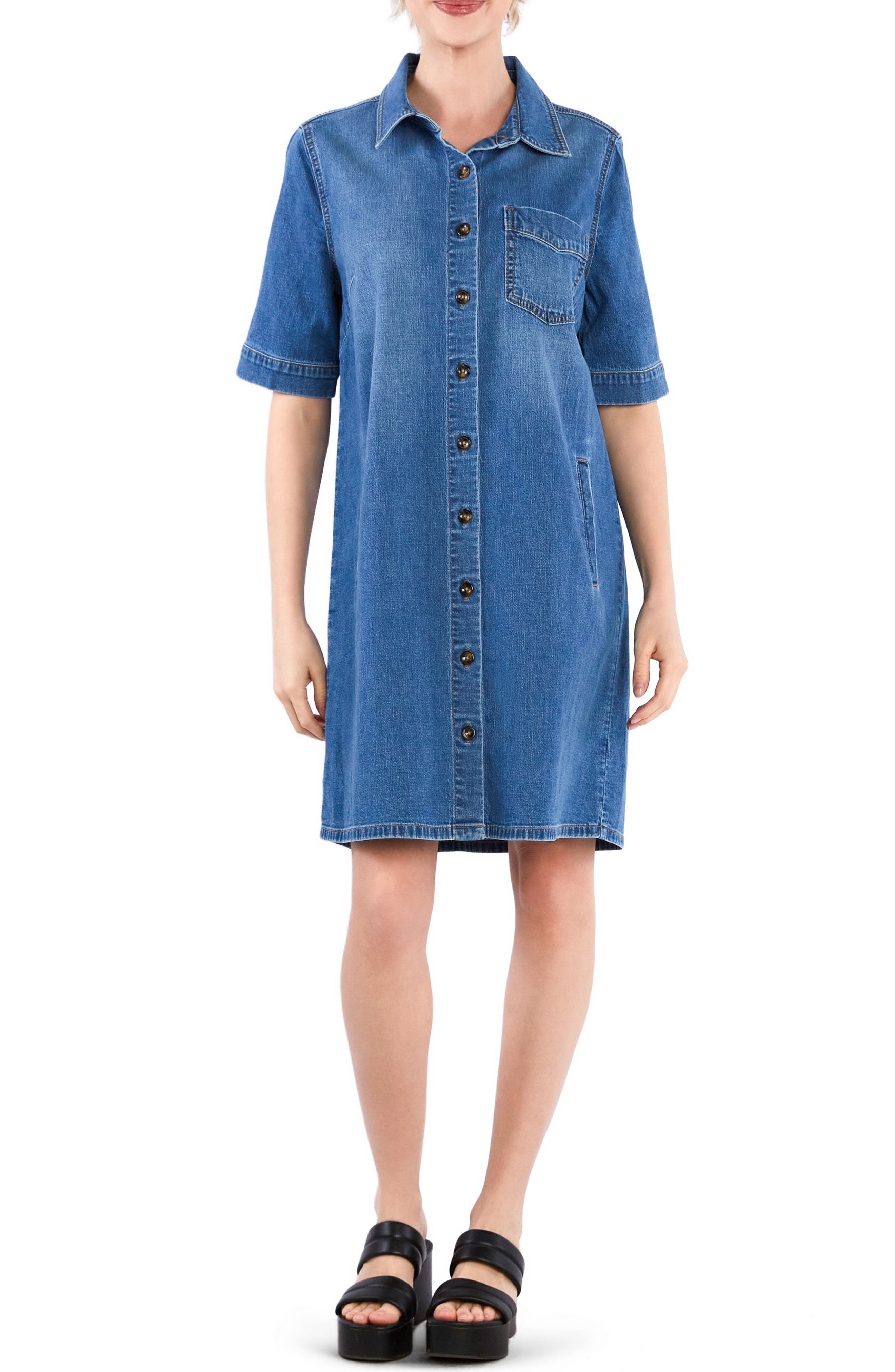 HINT OF BLU Cora Denim Shirtdress | Nordstrom
