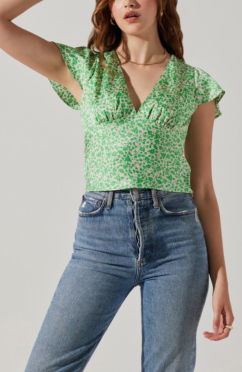 ASTR the Label Floral Flutter Sleeve Blouse | Nordstromrack