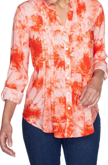 RUBY RD Vibrant Tie Dye Button-Down Top | Nordstromrack