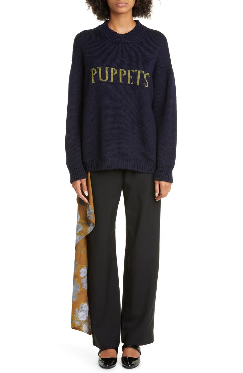 Puppets and Puppets Cascade Ruffle Wide Leg Wool Blend Pants ...