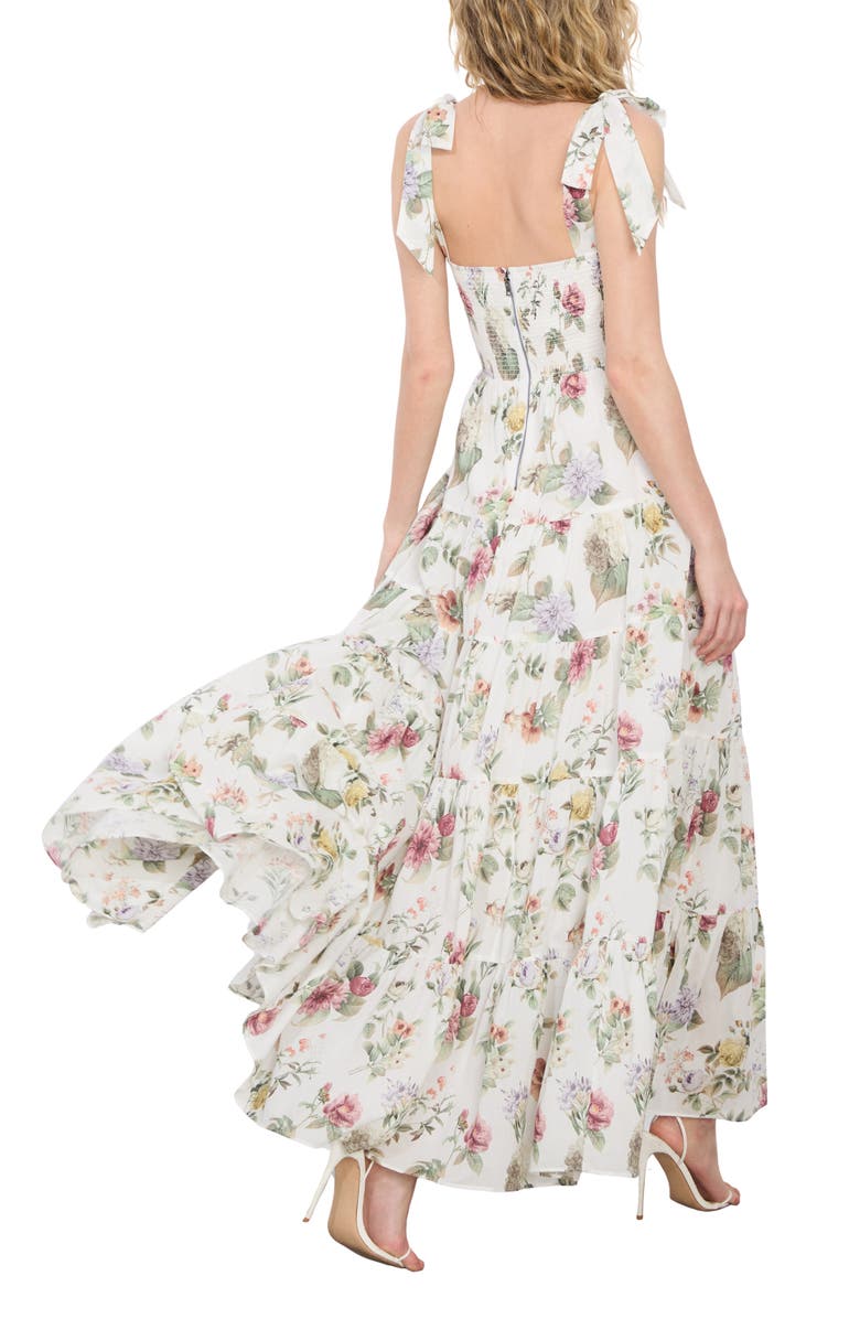 Alice + Olivia Monnie Print Tie Strap Ruffle Hem Maxi Dress | Nordstromrack