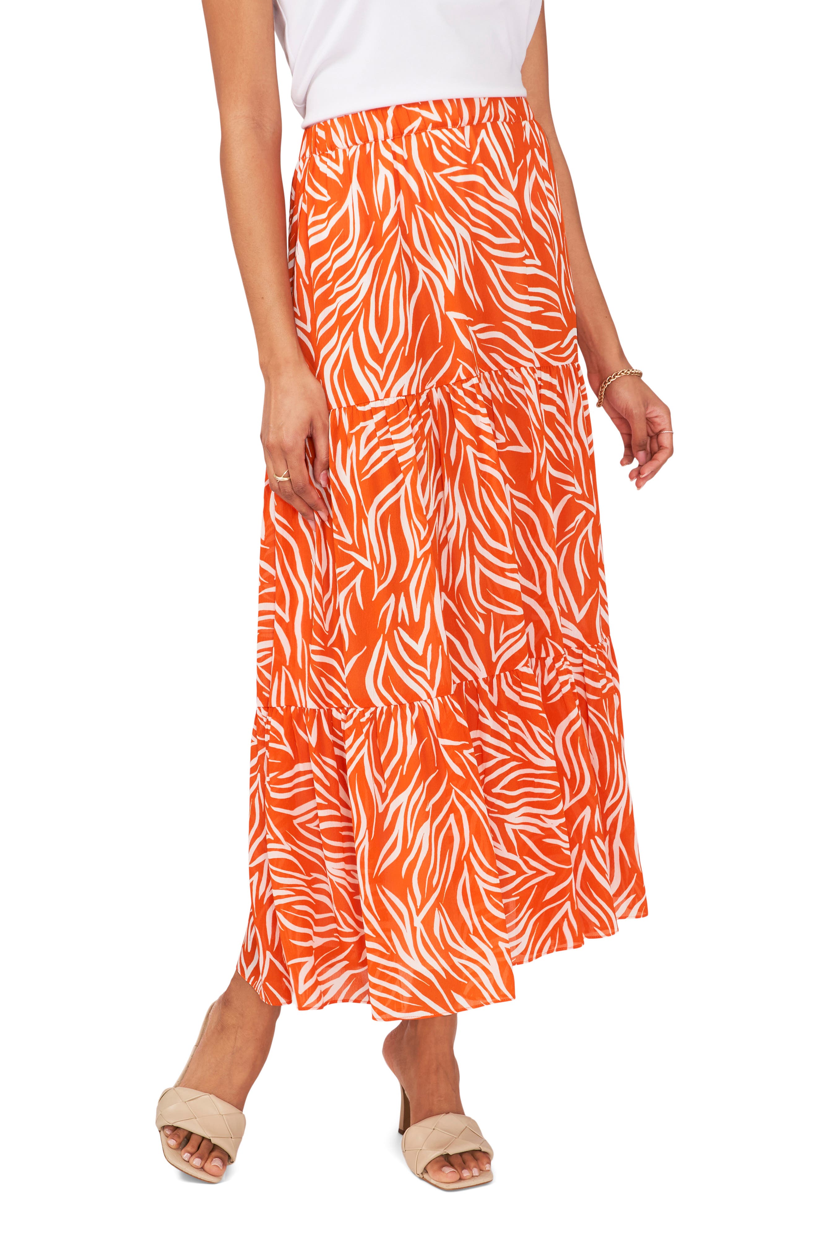 Vince Camuto Etched Zebra Print Maxi Skirt | Nordstromrack