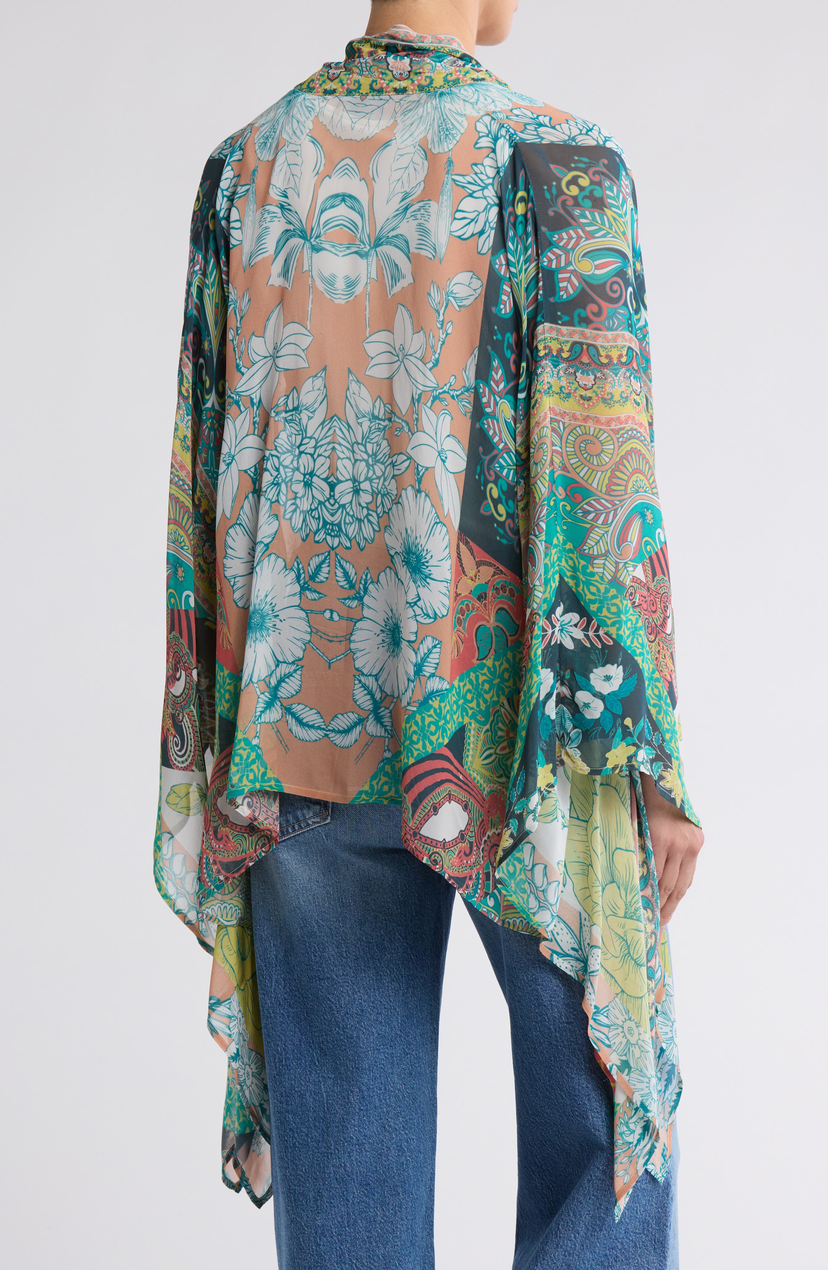 Vismaya Mix Print Woven Ruana | Nordstromrack