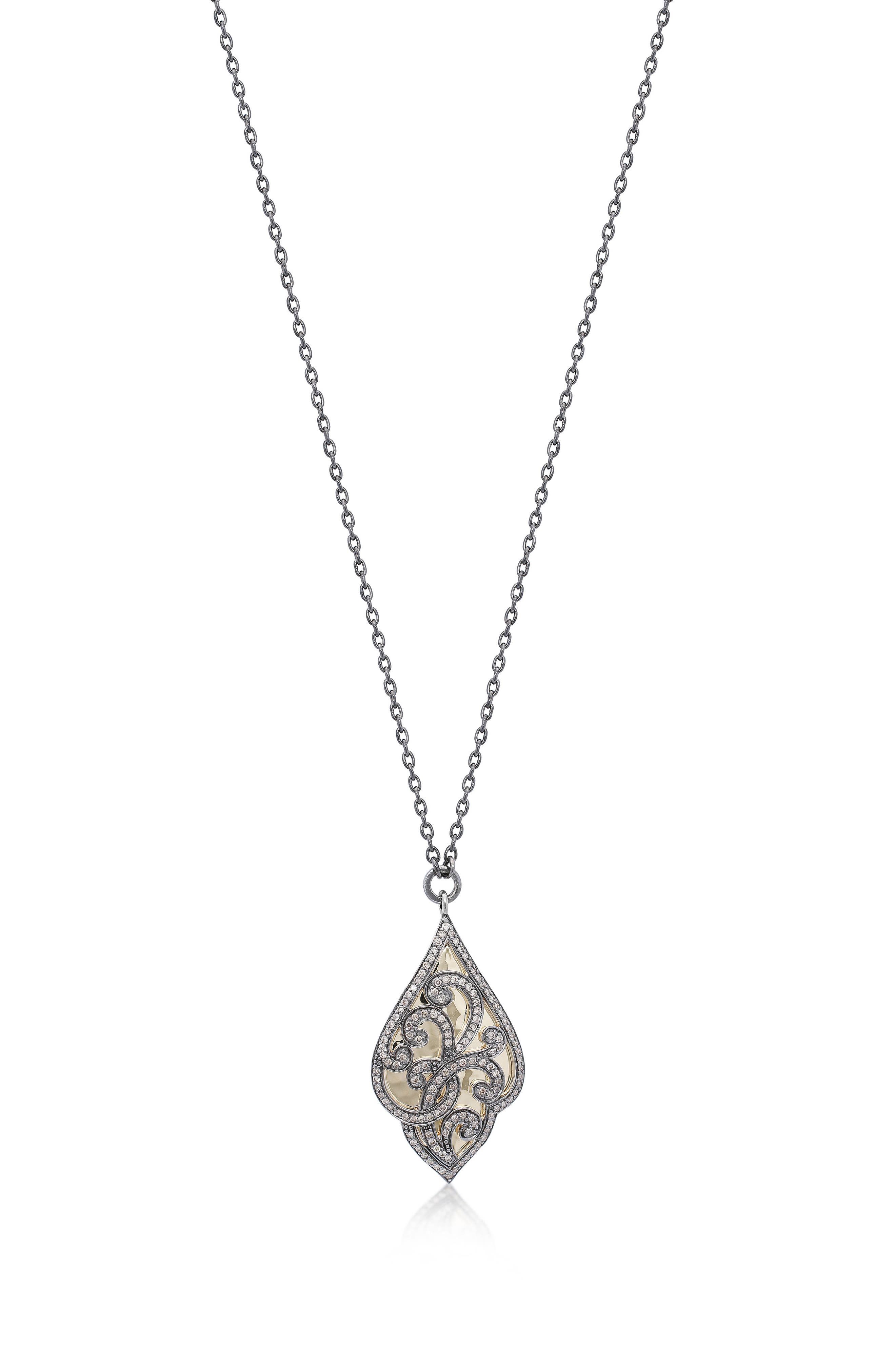 Lois Hill 18K Gold & Sterling Silver Brown Diamond Swirl Pendant ...