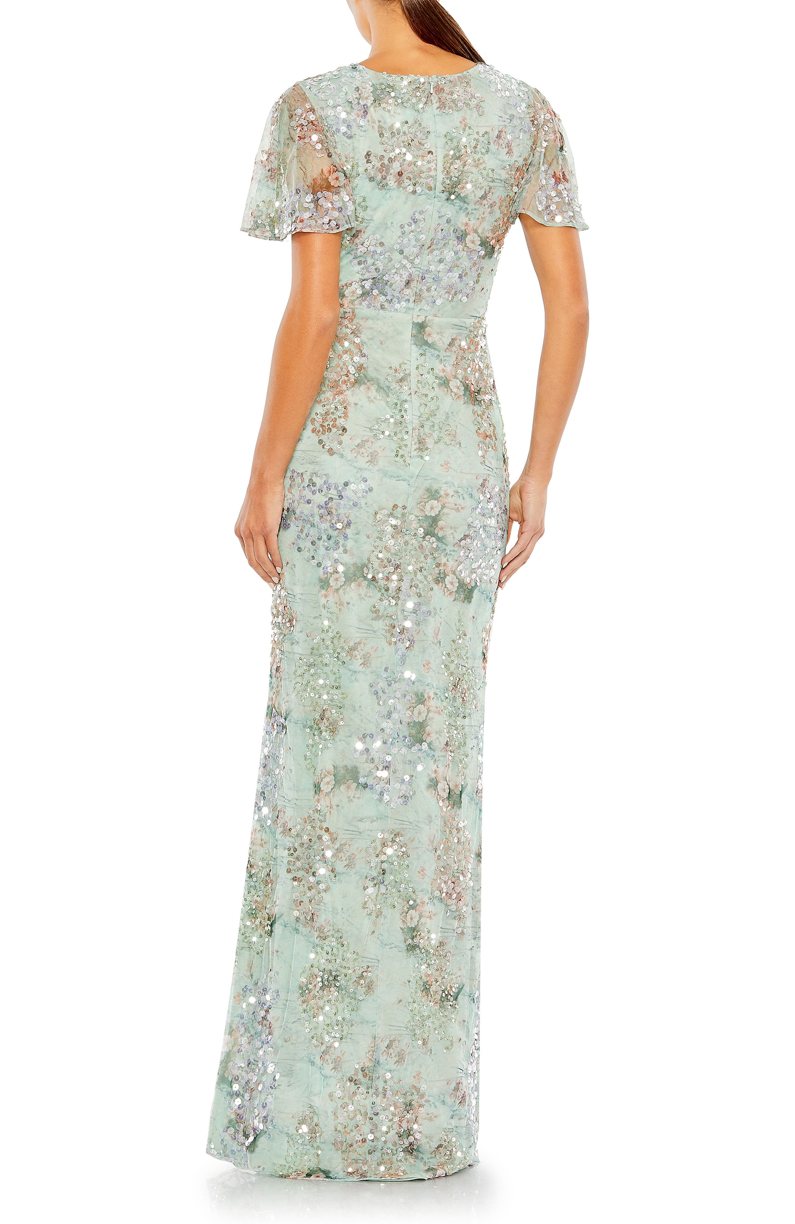 Mac Duggal Embellished Butterfly Sleeve Faux Wrap Gown | Nordstrom