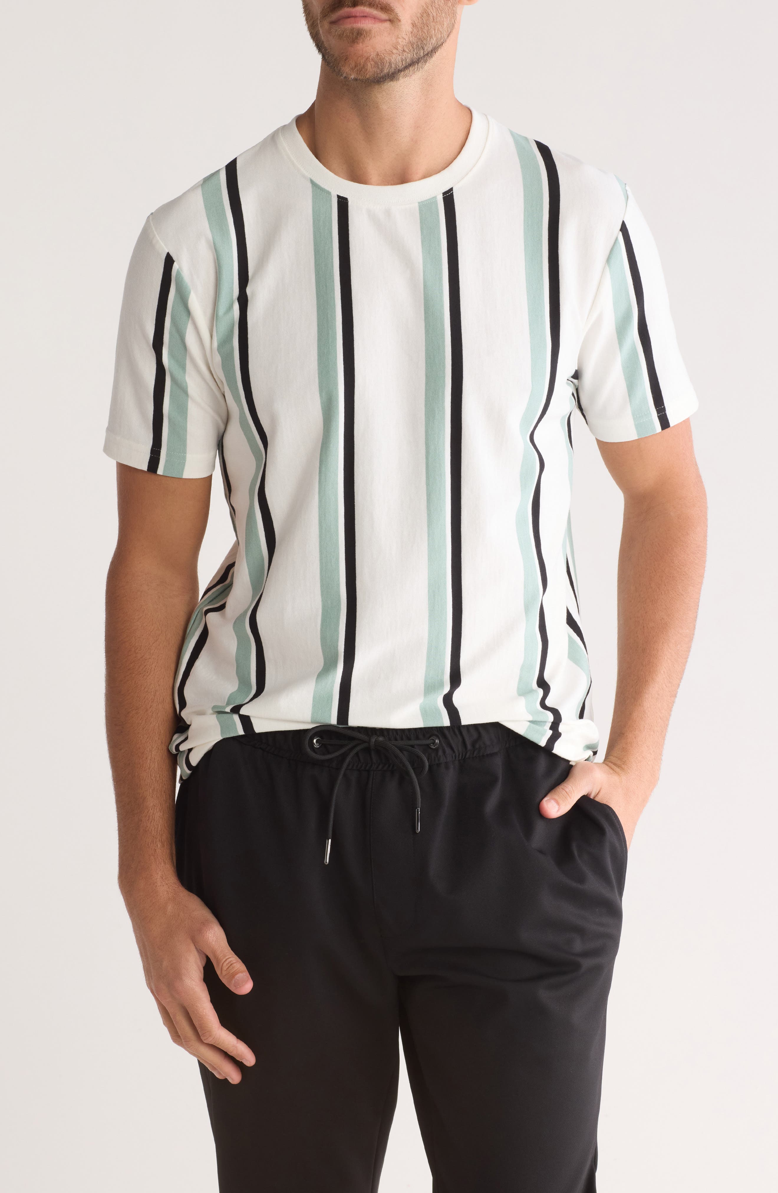 DENIM AND FLOWER Vertical Stripe T-Shirt | Nordstromrack