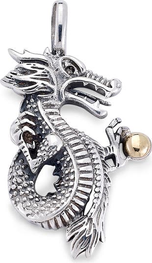 SAMUEL B. 18K Gold & Sterling Silver Dragon Pendant | Nordstromrack