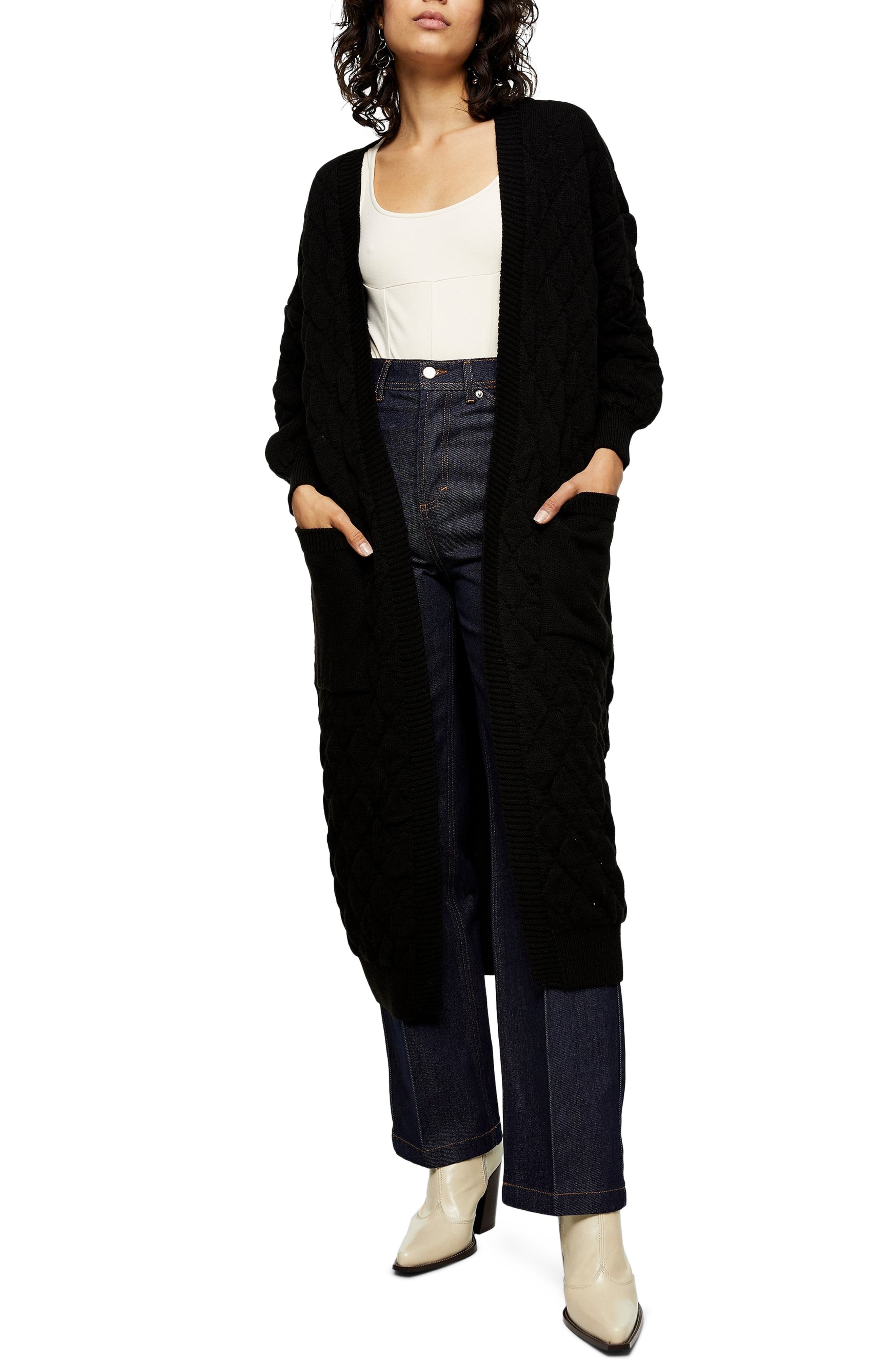 Topshop Quilted Long Cardigan | Nordstromrack