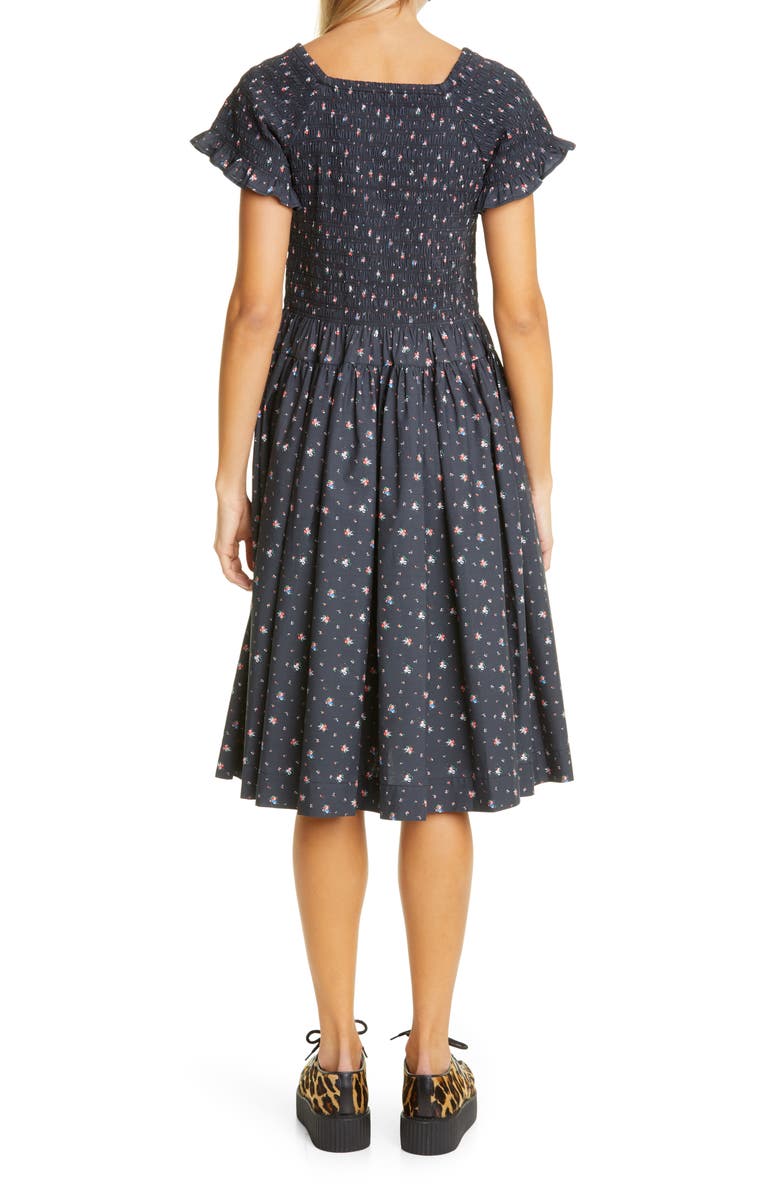 Molly Goddard Tilly Floral Shirred Cotton Dress | Nordstromrack