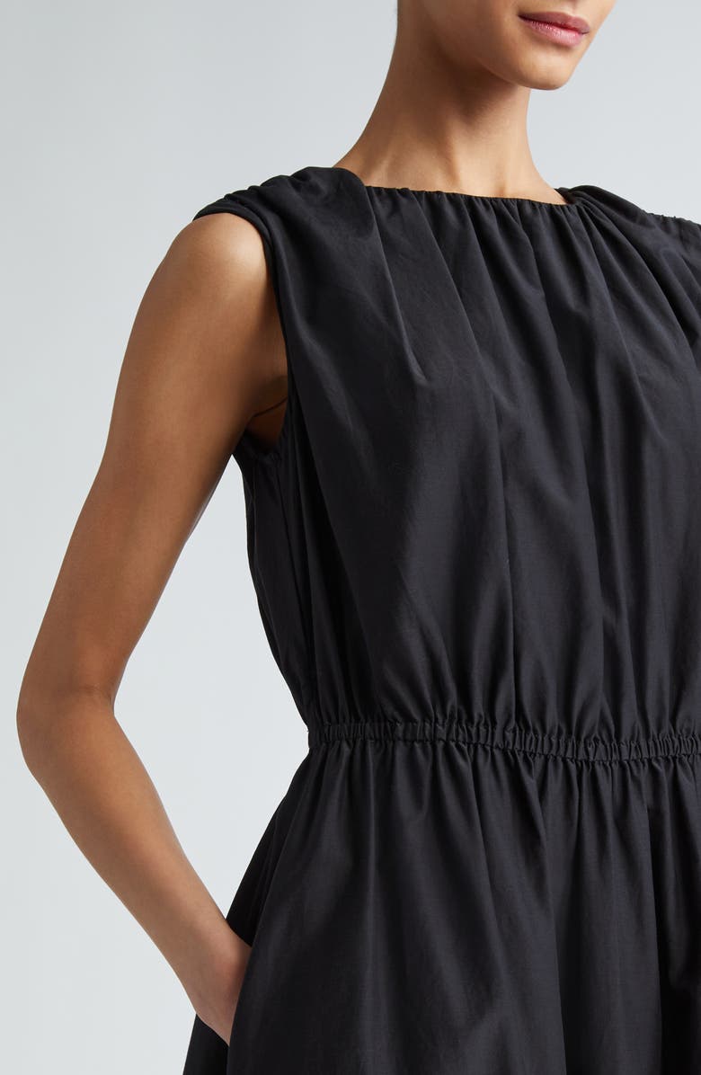 LOULOU DE SAISON Aphrodite Gathered Sleeveless Cotton & Silk Dress ...