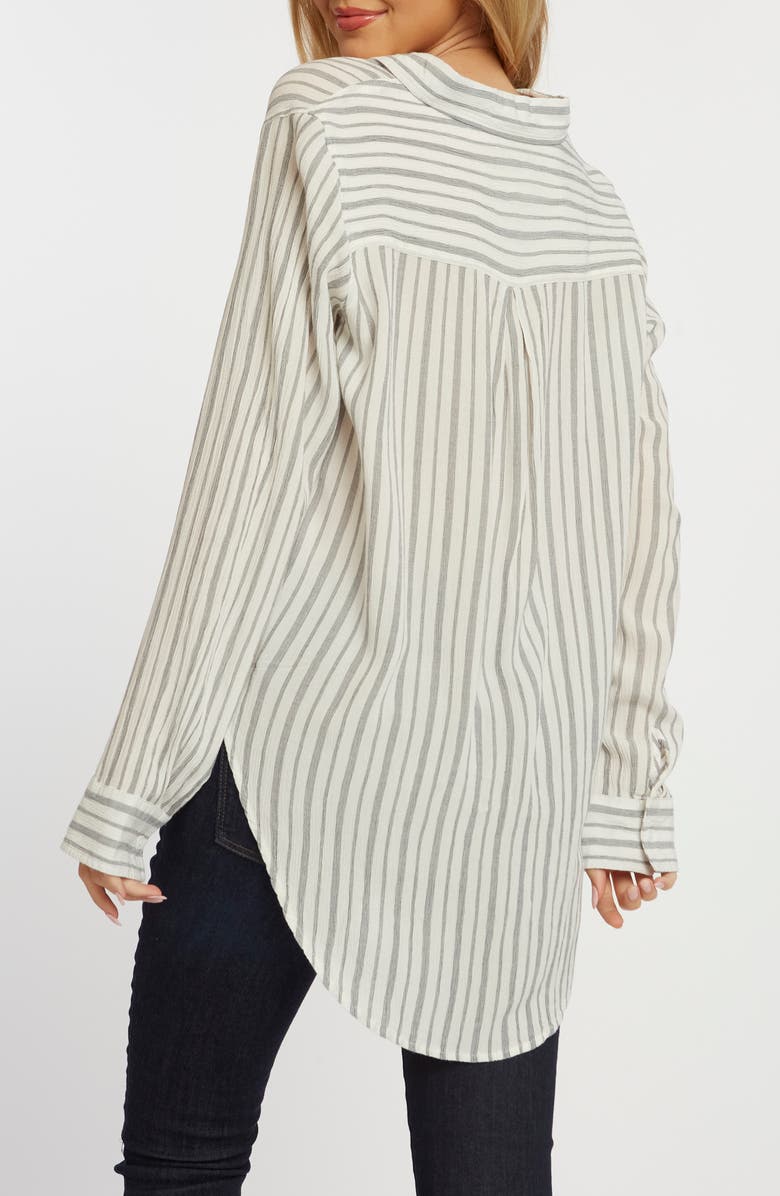 Thread & Supply Atlantic Oversize Stripe Button-Up Shirt | Nordstromrack