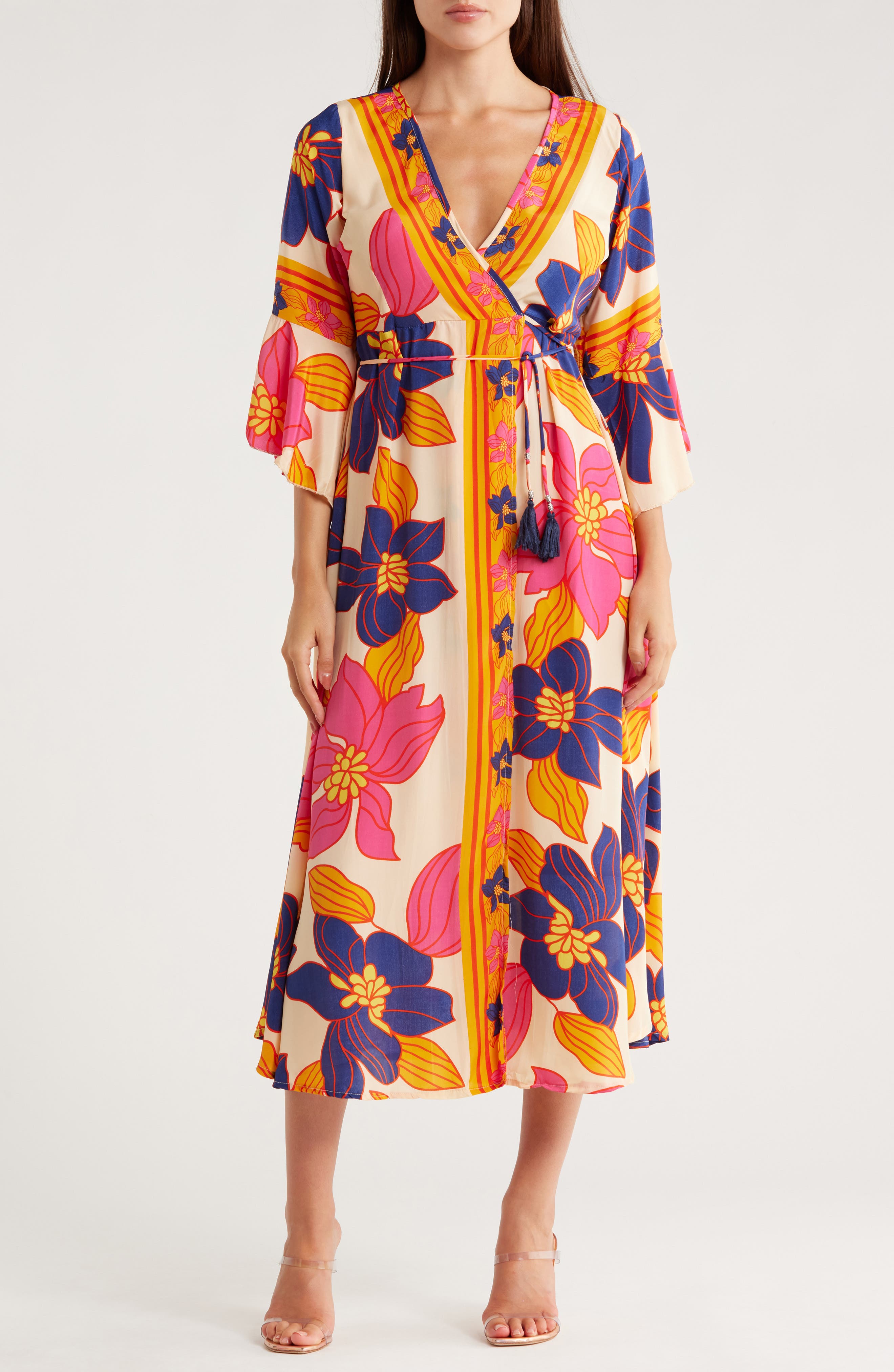 La Fiorentina Print Plunge Neck Maxi Dress | Nordstromrack
