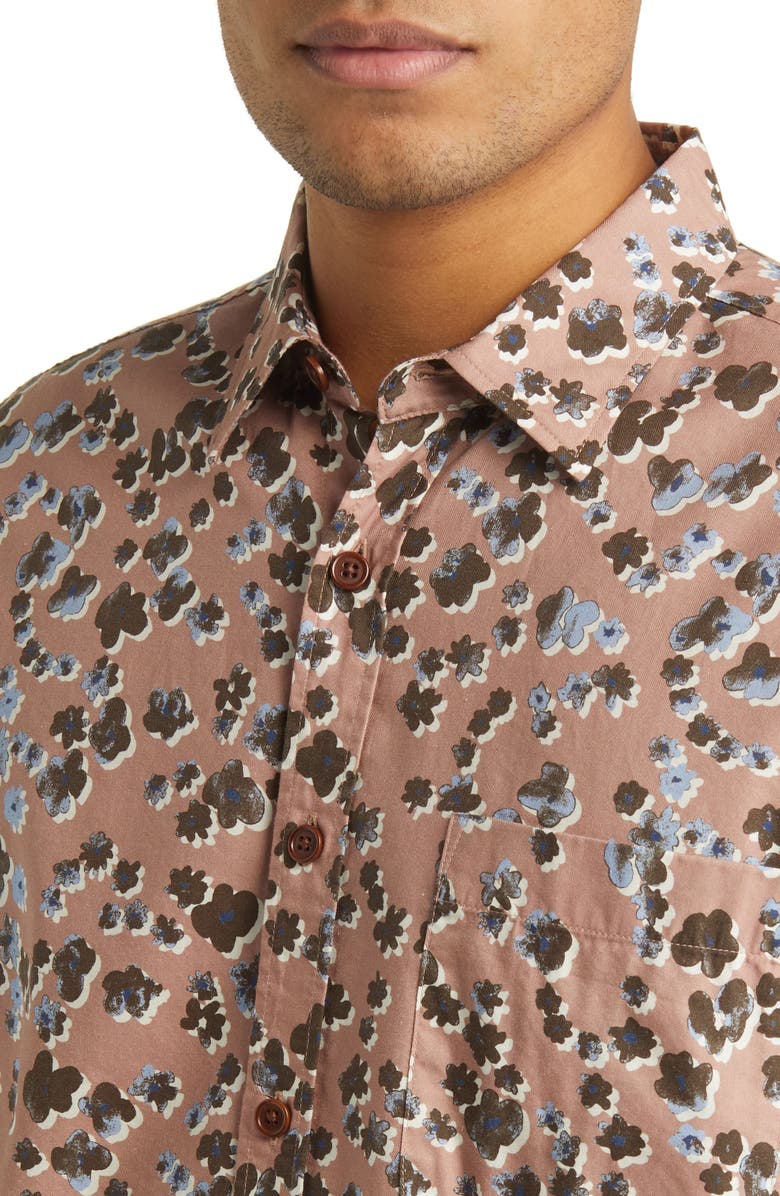 NN07 Deon 5655 Floral Cotton & Lyocell Button-Up Shirt | Nordstromrack
