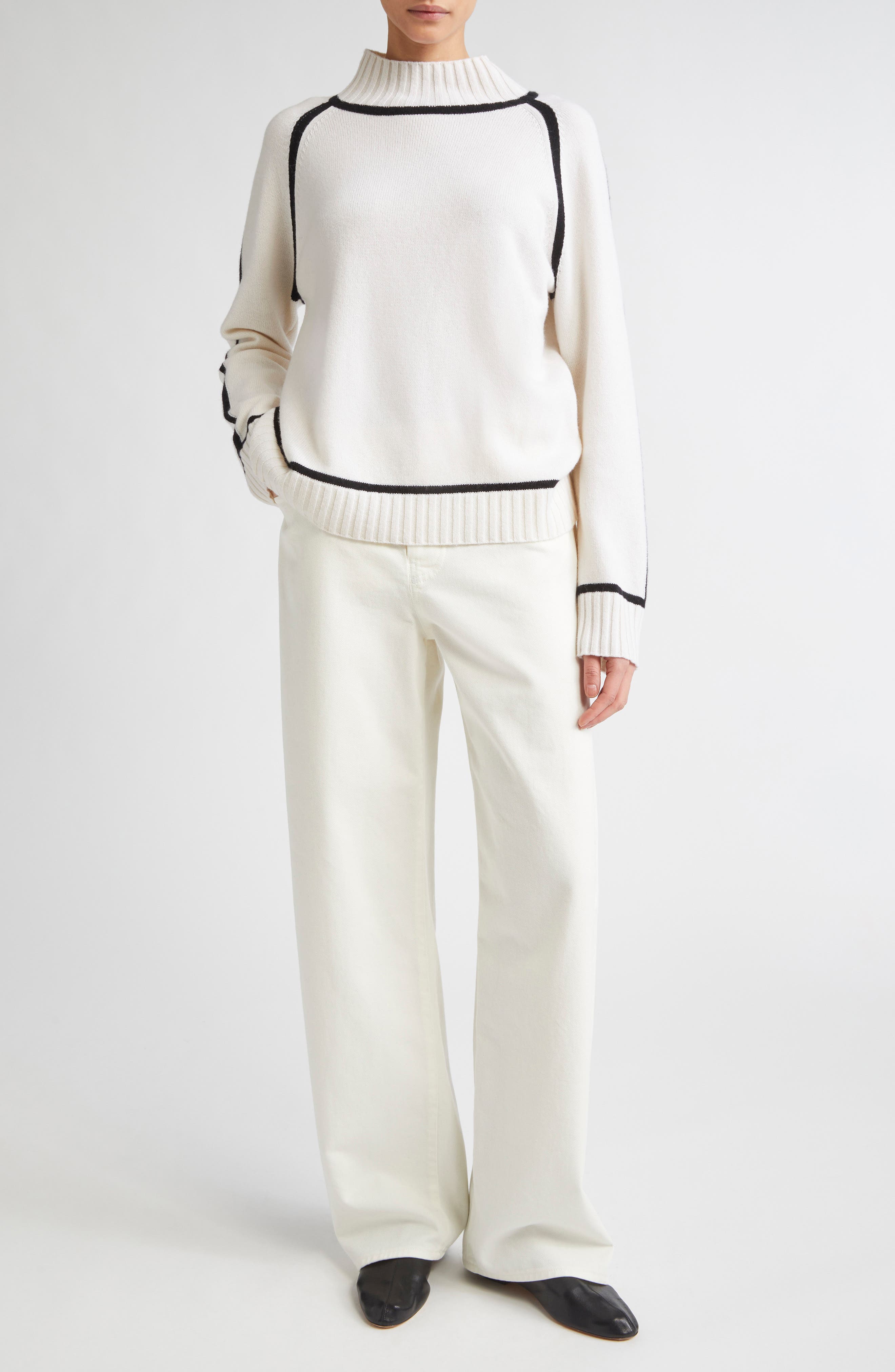 Max Mara Studio Pescara Merino Wool & Cashmere Mock Neck Sweater ...