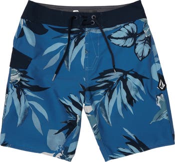 Volcom Kids' Mod Marble Floral Print Swim Trunks | Nordstromrack