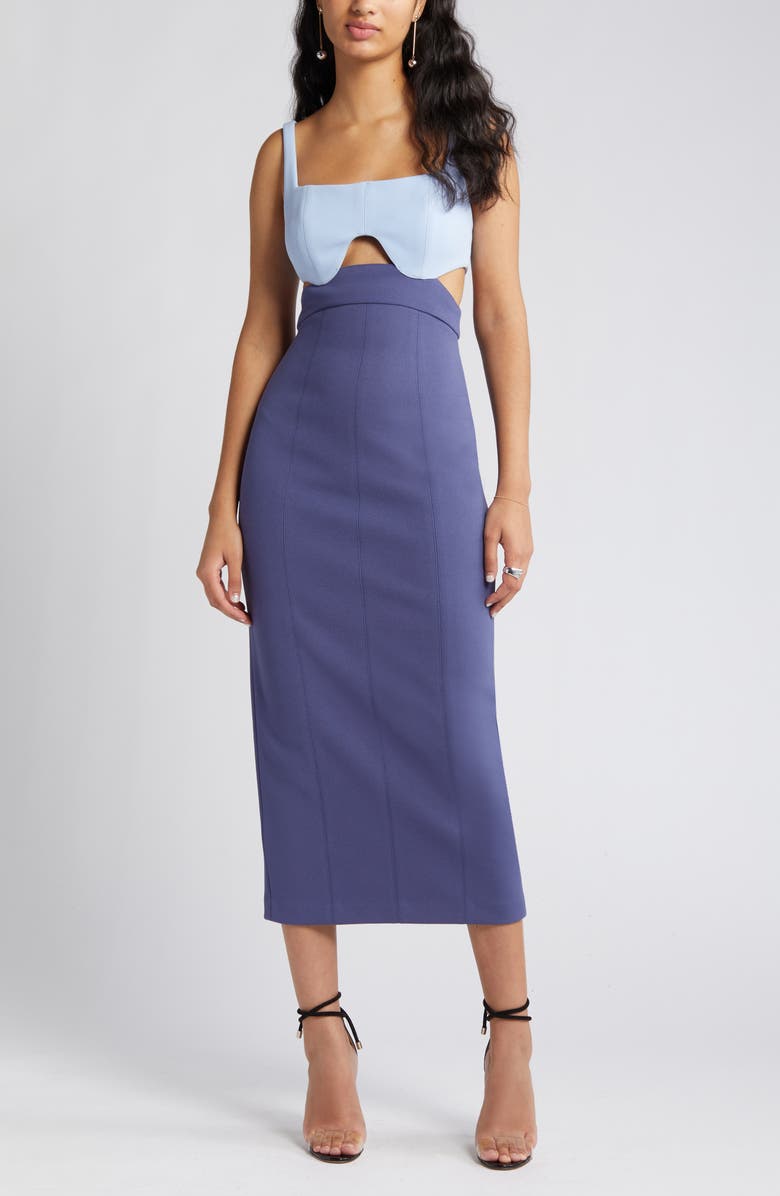 MISHA COLLECTION Fernanda Colorblock Cutout Sheath Dress | Nordstromrack