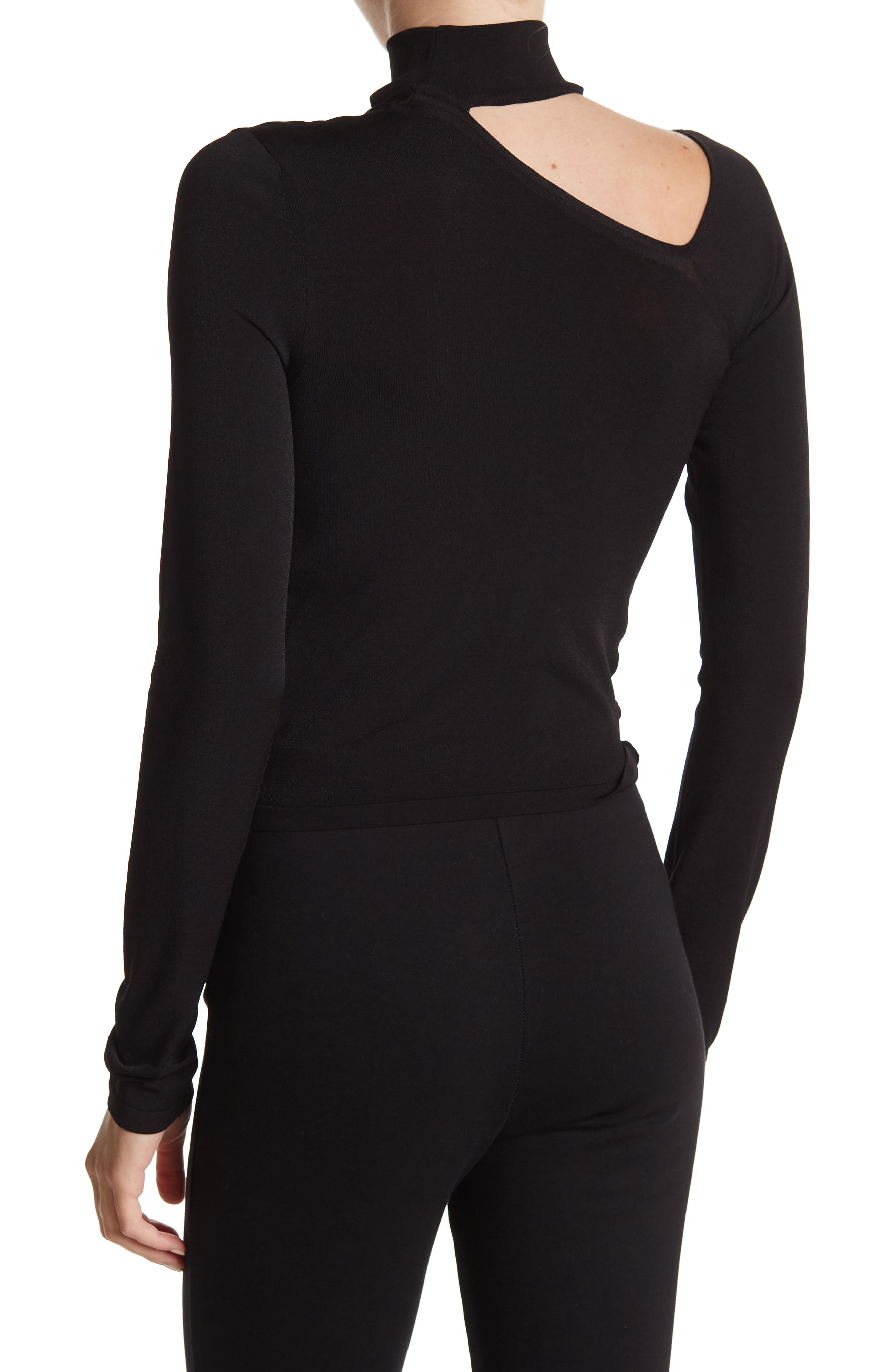 UNRAVEL Triangle Long Sleeve Cut-Out Collar Knit Top | Nordstromrack