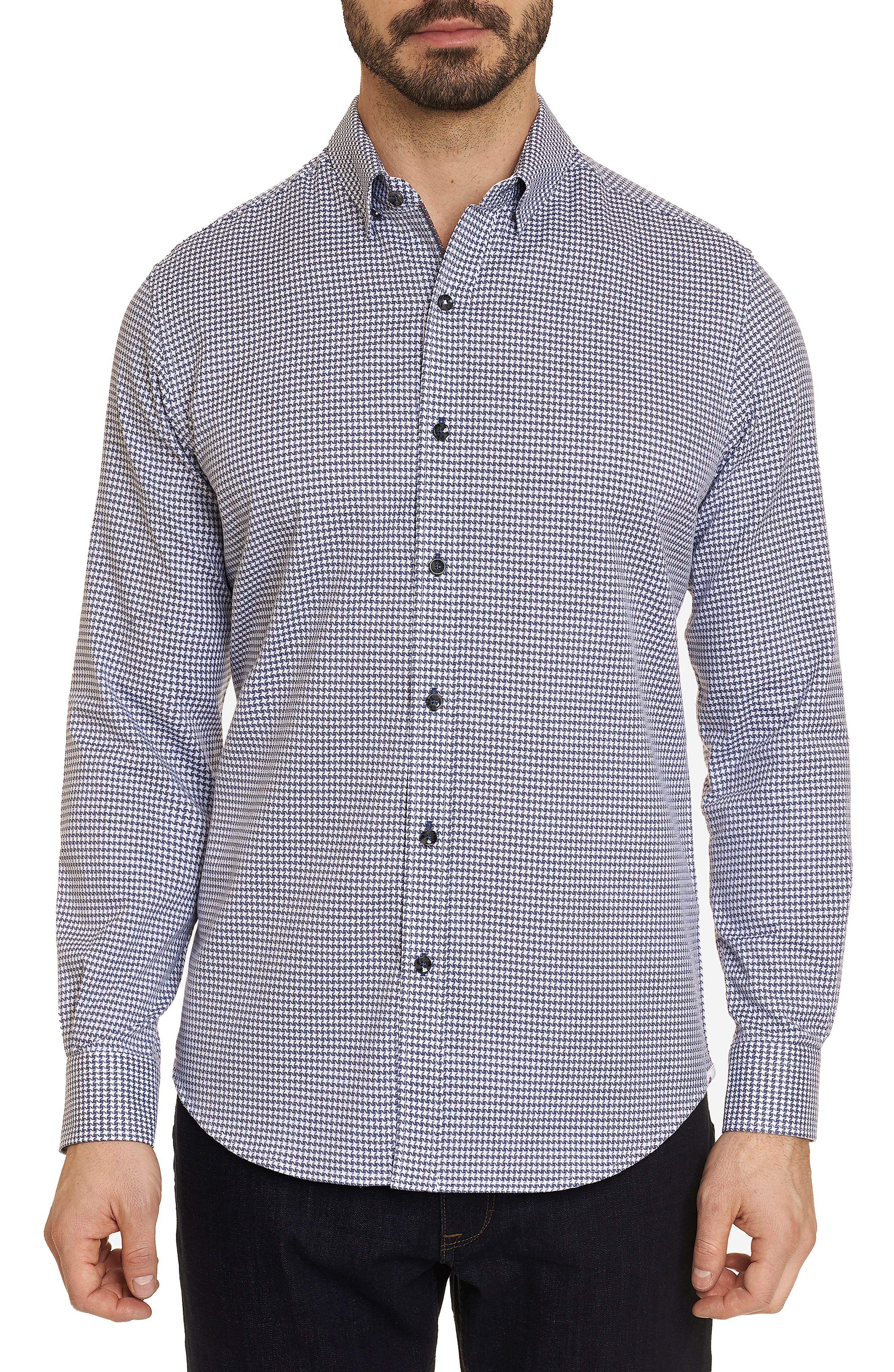 Robert Graham Everett Trim Fit Houndstooth Button-Up Shirt | Nordstromrack