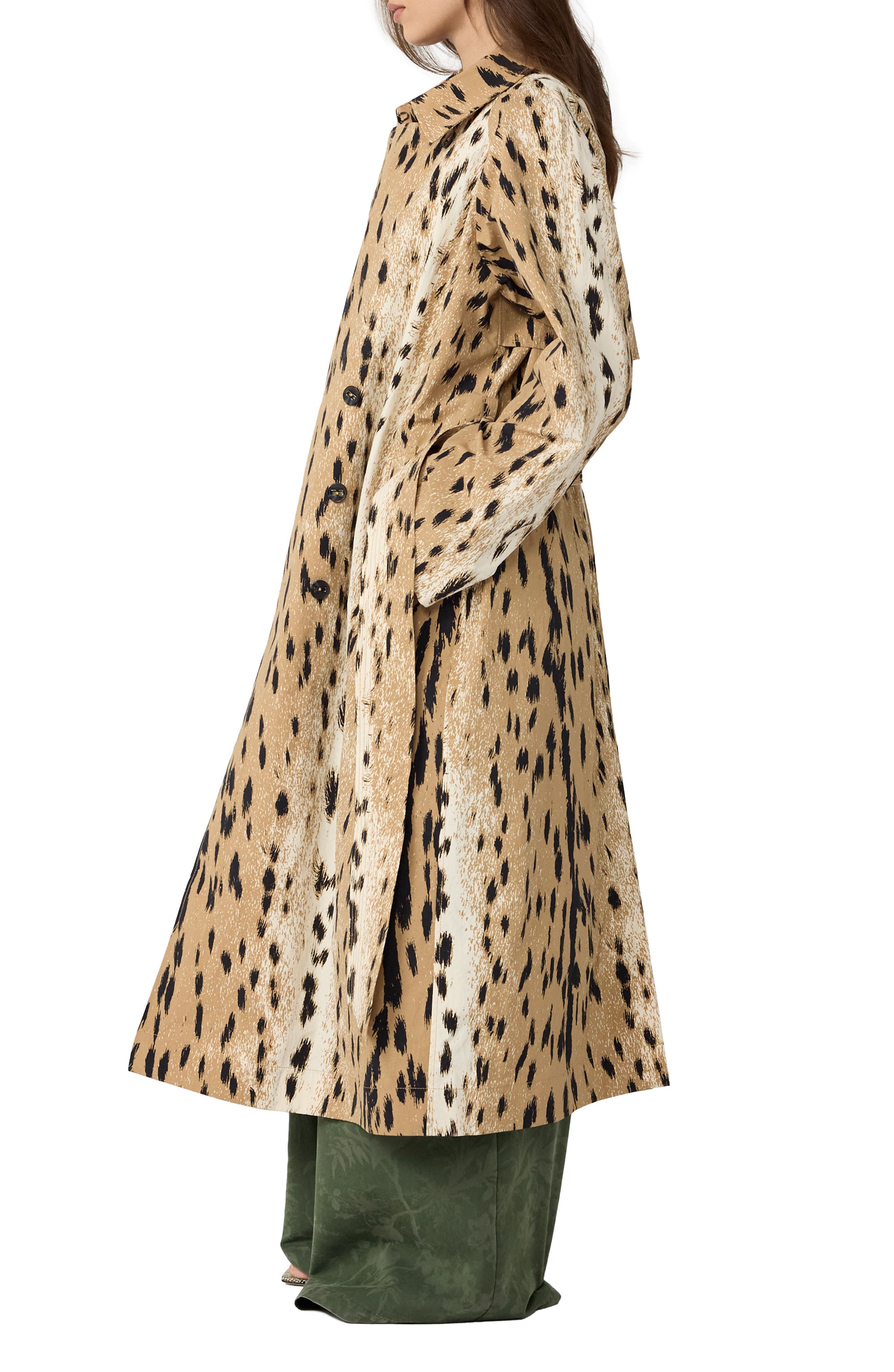 Diane von Furstenberg Kamirah Animal Print Trench Coat | Nordstrom