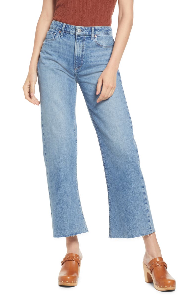 PAIGE Leenah Raw Hem Wide Leg Jeans | Nordstromrack