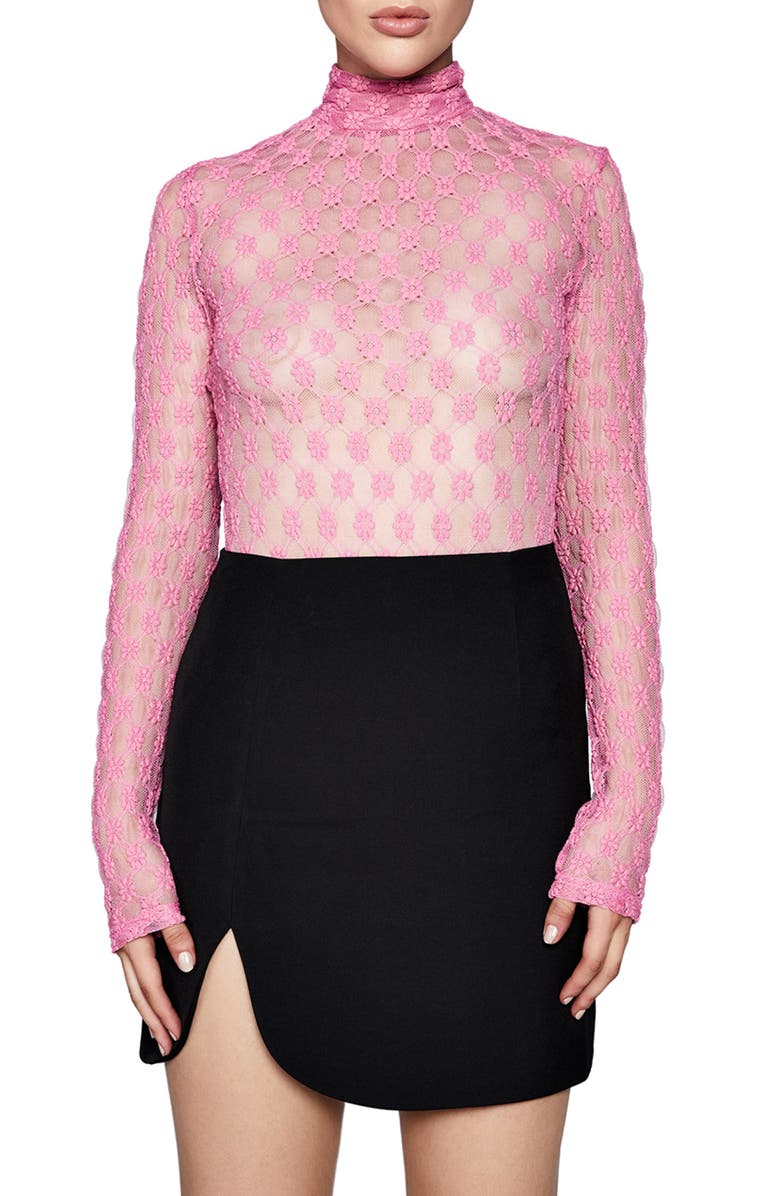 Bardot Adoni Floral Embroidered Mesh Bodysuit | Nordstromrack