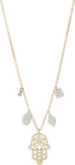 Meira T Diamond Hamsa Pendant Necklace | Nordstromrack