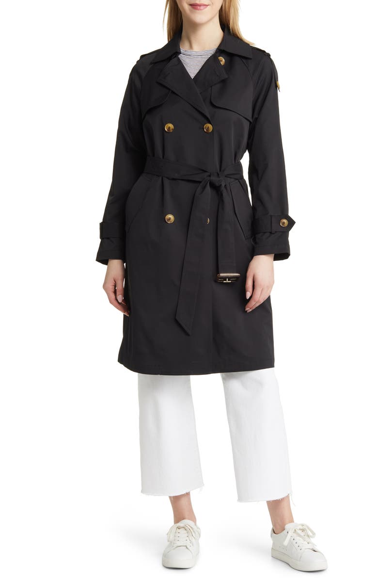 BCBGMAXAZRIA Gun Flap Double Breasted Belted Trench Coat | Nordstrom