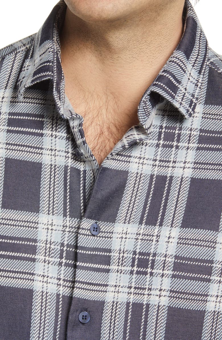 Stone Rose Plaid Dip Dye Knit Button-Up Shirt | Nordstromrack