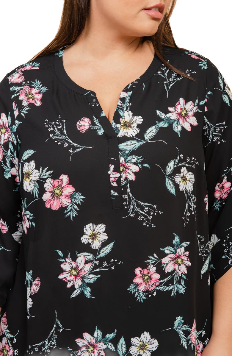 DR2 by Daniel Rainn Daniel Rainn Roll Sleeve Floral Blouse | Nordstromrack