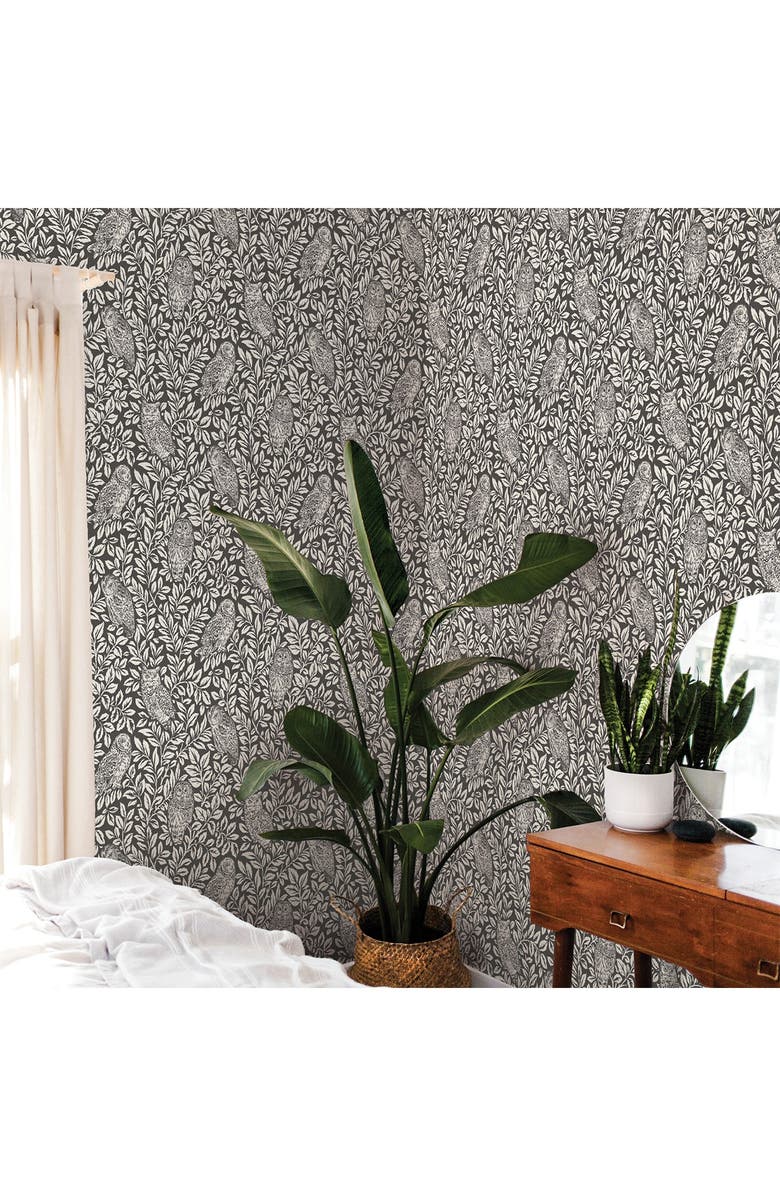 Wallpops Charcoal Sleepy Owls Peel & Stick Wallpaper | Nordstromrack